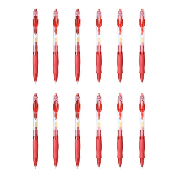 Gel Pens 12 Pack 0.5mm Fine Point Red Ink Ballpoint Smooth Writing Pens ...