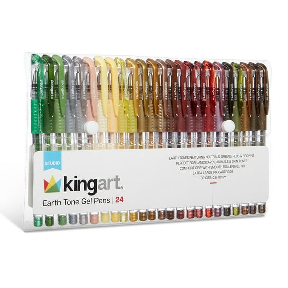 KINGART® Soft Grip Drawing Gel Pens, 2.0mm Ink Cartridge, For Adults ...