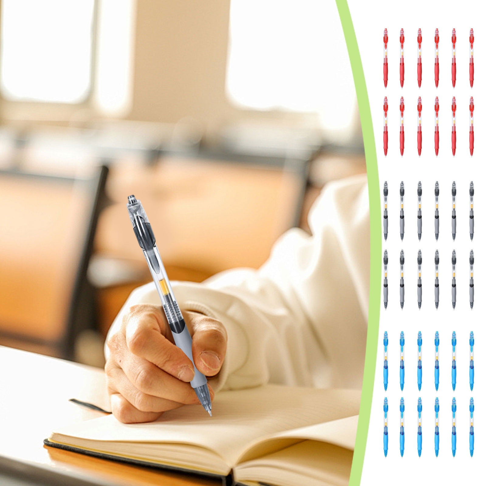 Gel Pens Black Ink | 0.5mm Fine Point Smooth Writing Pens | Frosted Non ...