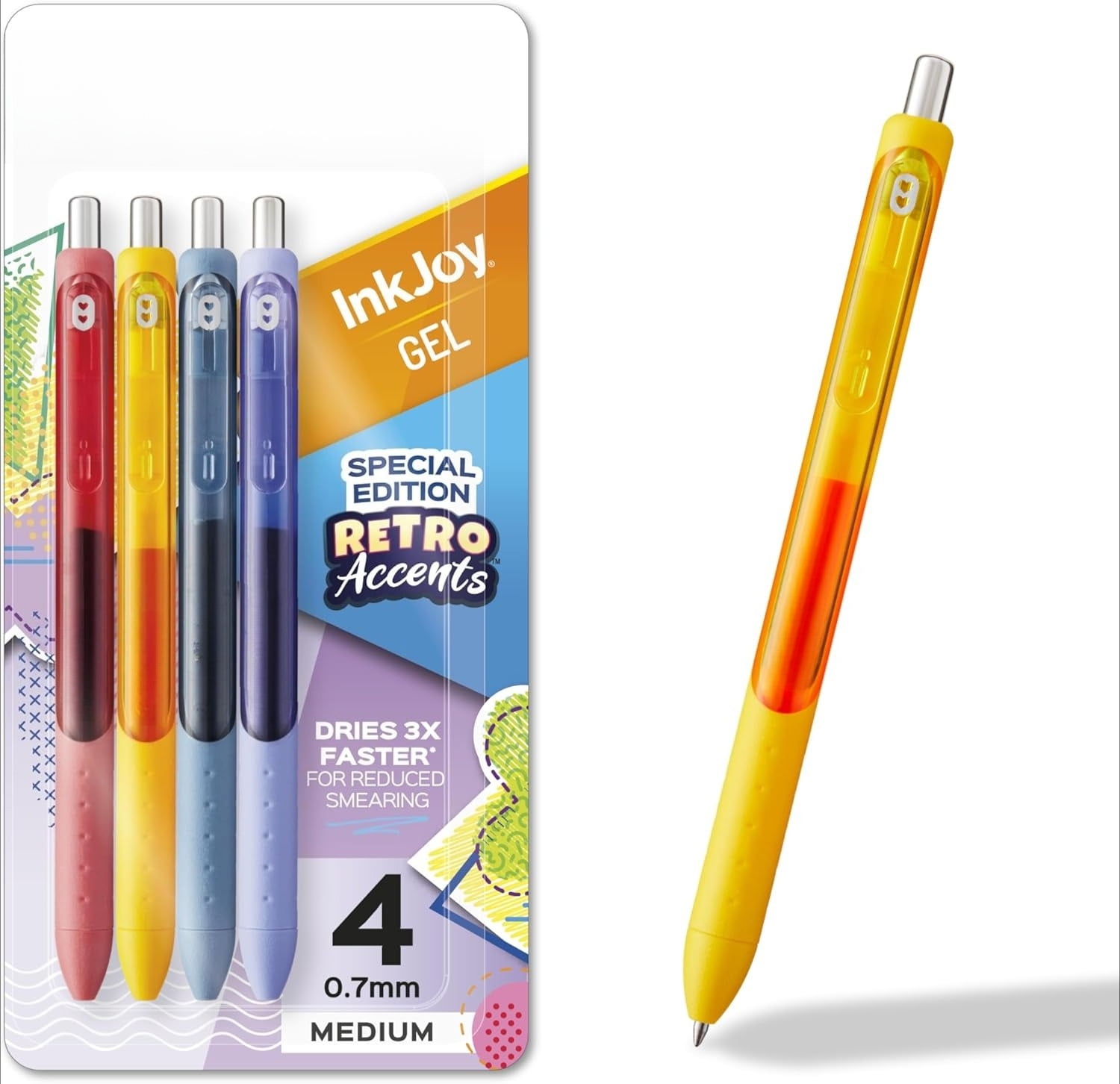 Gel Pens Candy Pop Colors Medium (0.7mm) Point Retractable 4 Count ...