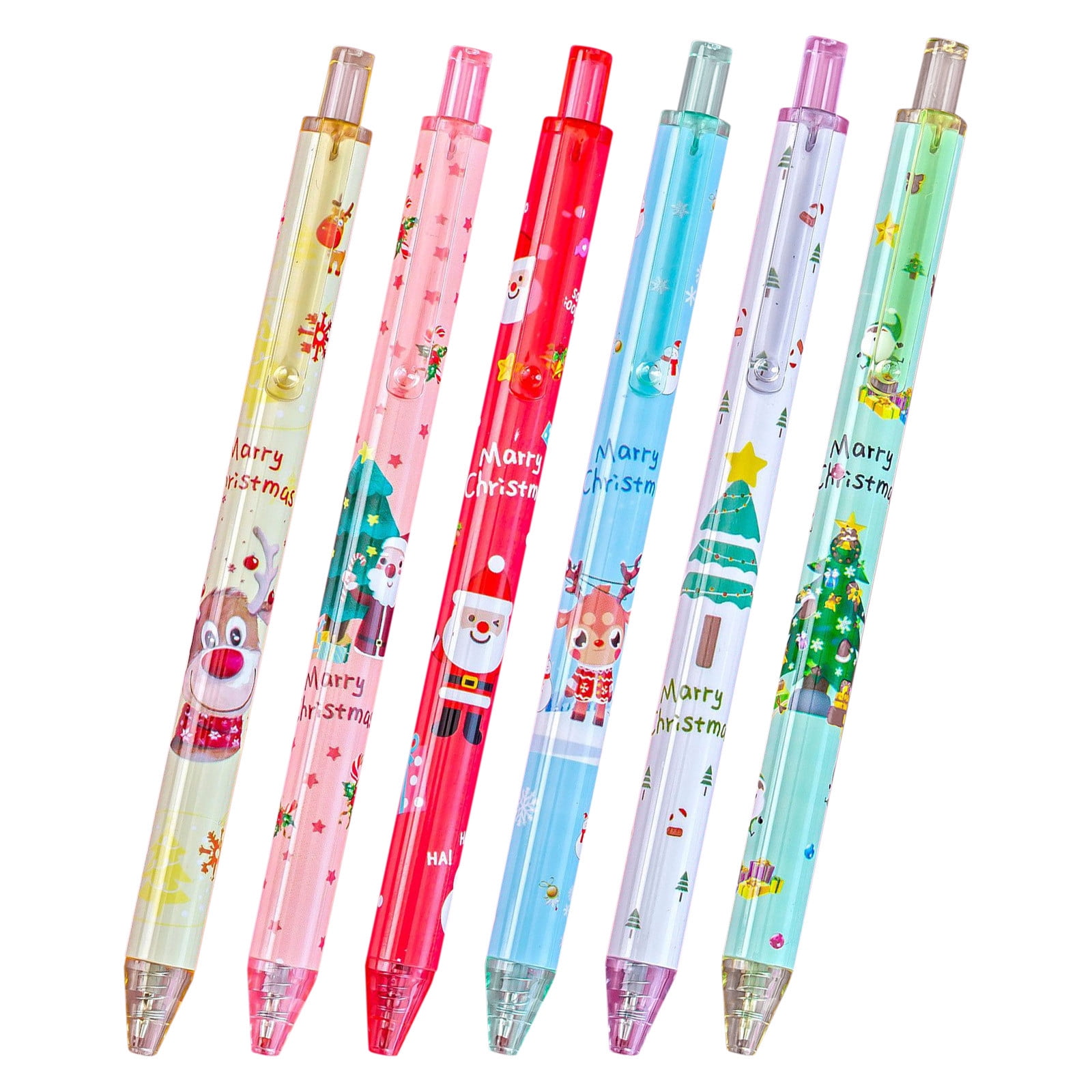 Gel Pens Christmas Style 6PC Ballpoint Pen Retractable Multi-color ...