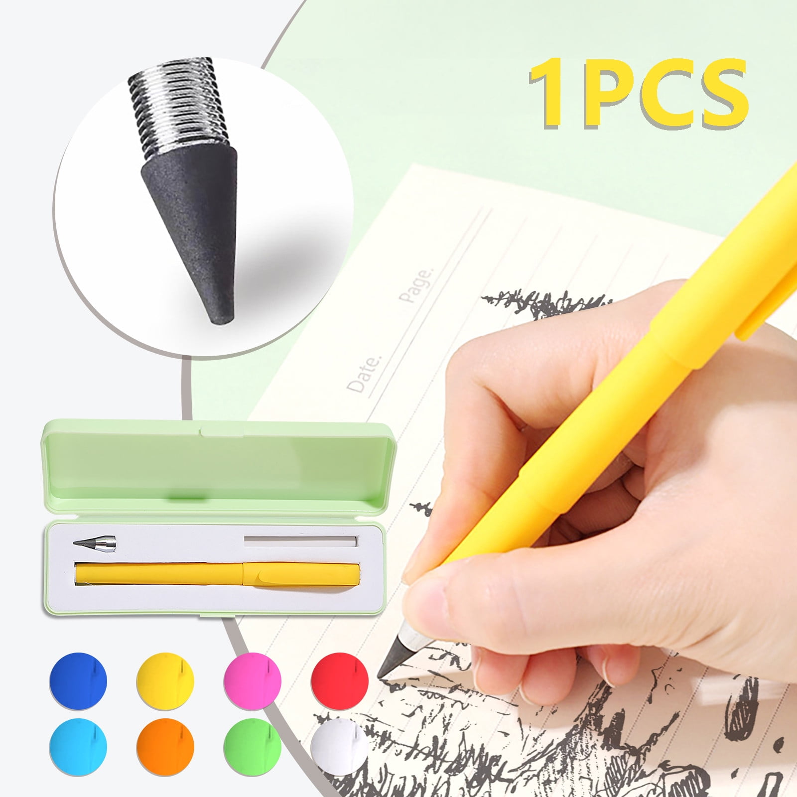 Gel Pens Erasable Gel Pens Everlasting Pen Erasable Pencils Metallic Inkless Metal Pen 1ML Black ...