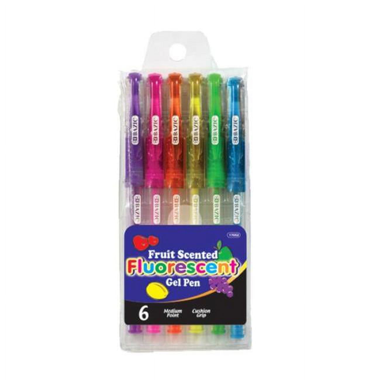 Gel Pens - Fluorescent Color Inks - Medium Point - 6 Pack Case of 144 ...