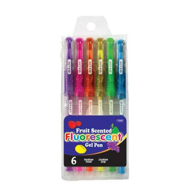 Gel Pens - Fluorescent Color Inks - Medium Point - 6 Pack Case of 144 ...