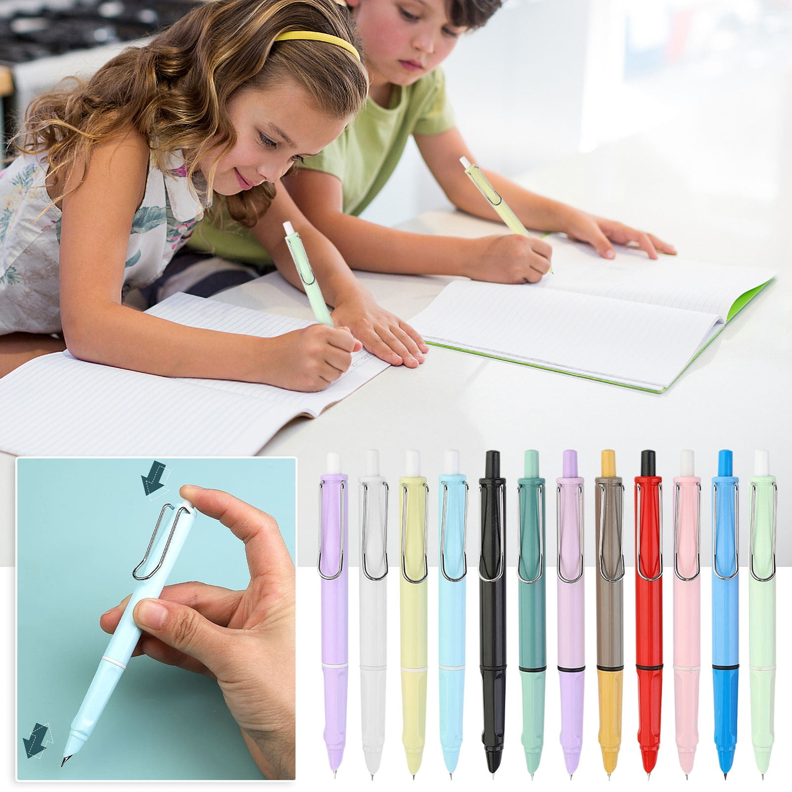 Gel Pens Fountain Pen Retractable Gel Ink Pens Press the Pen Fine Point ...