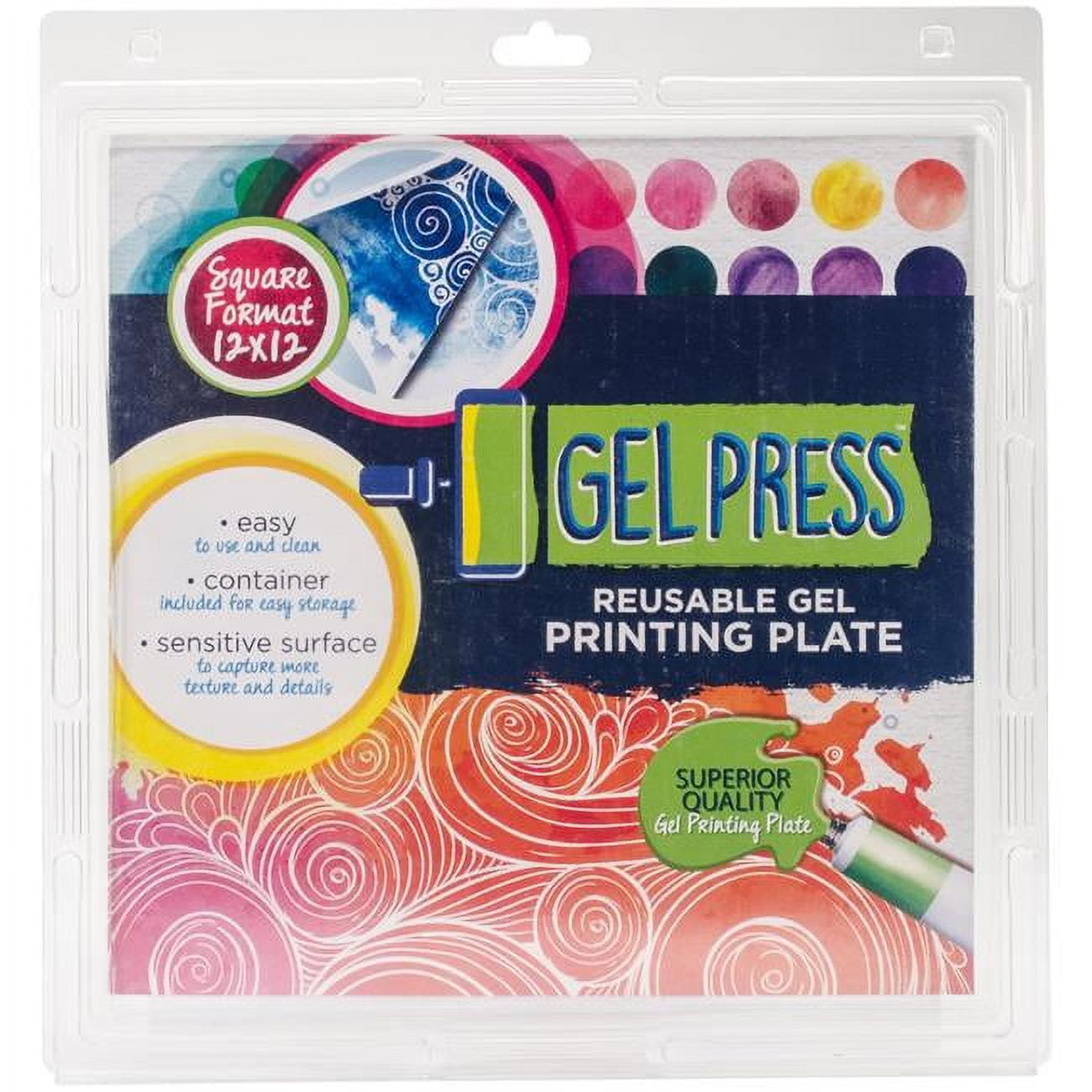 Gel Press PolyGel Durable and Reusable Gel Plate 12"X12 - Walmart.com