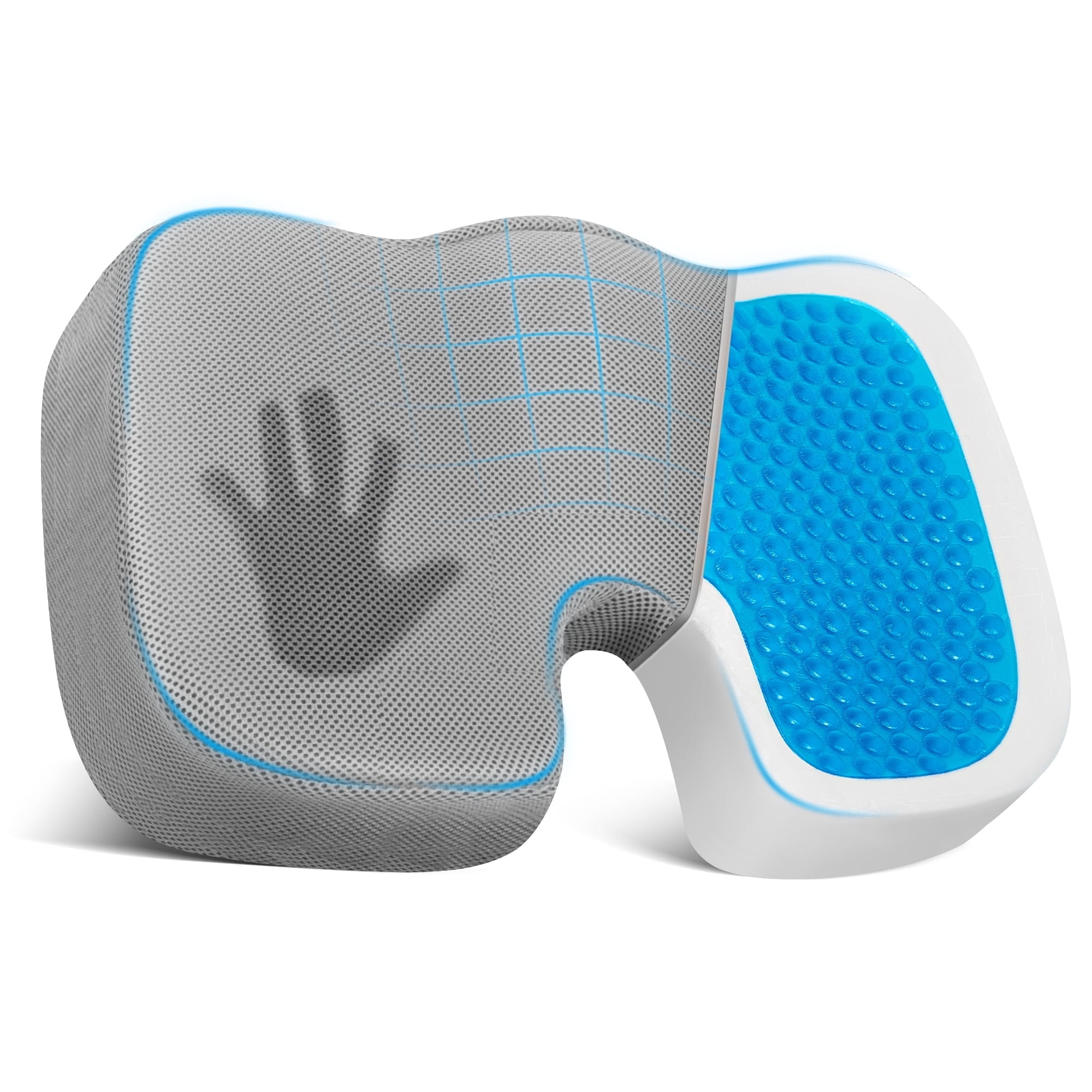 Cshidworld Gel Seat Cushion, Cooling Gel Memory Foam, Gray, Coccyx and ...