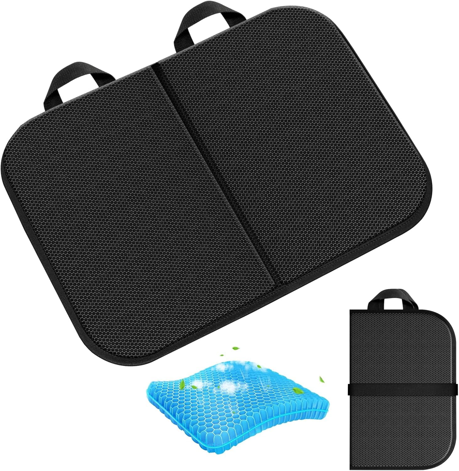 Gel Seat Cushion, Portable Travel Cushions, 16.5" x 12" Foldable Seat ...