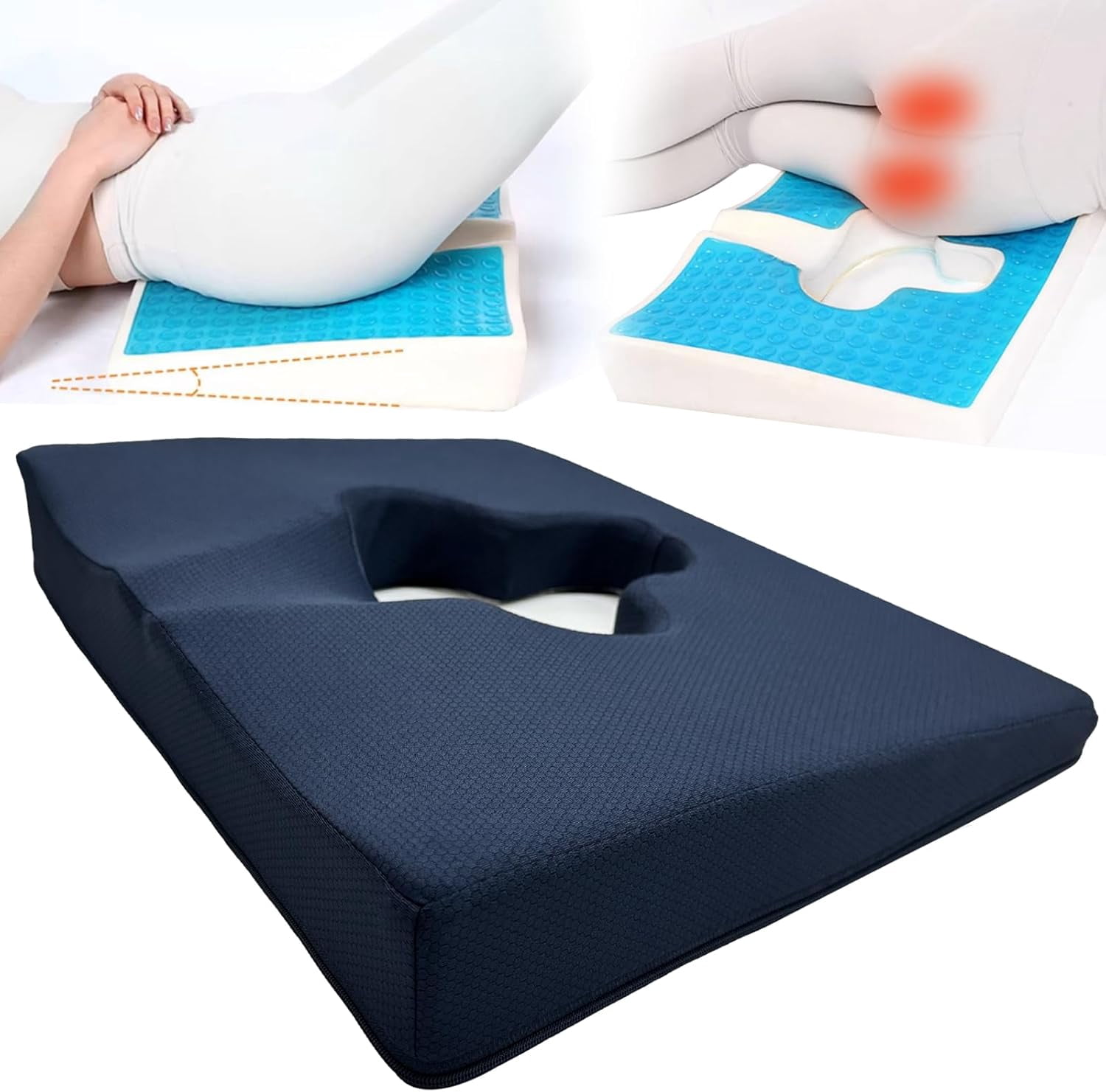 Gel Wheelchair Seat Cushion,Bed Sore Cushions for Butt,Relieve Sciatica ...