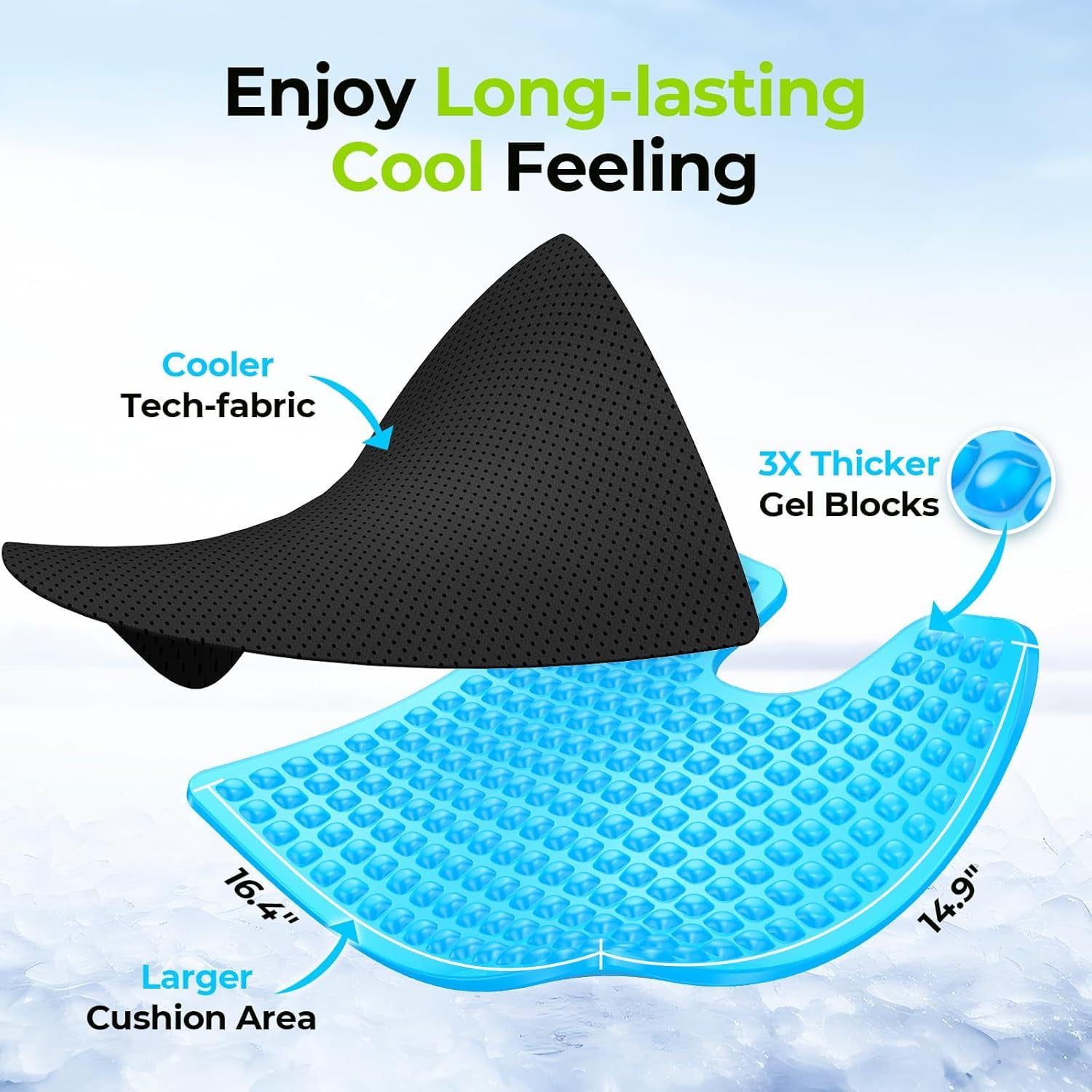 Gel Wheelchair Seat Cushion, Relieve Sciatica, Back, Coccyx, Pressure ...