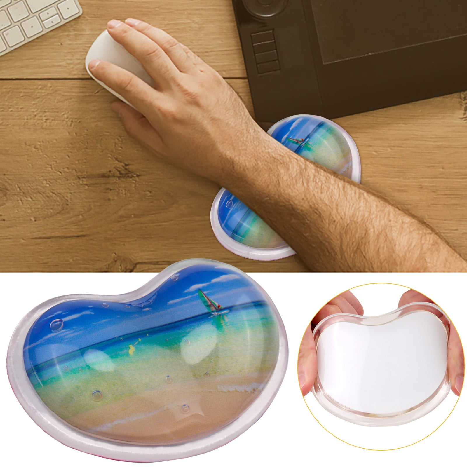 Gel Wrist Rest Heart-Shaped Translucence Ergonomic for Computer Mouse ...