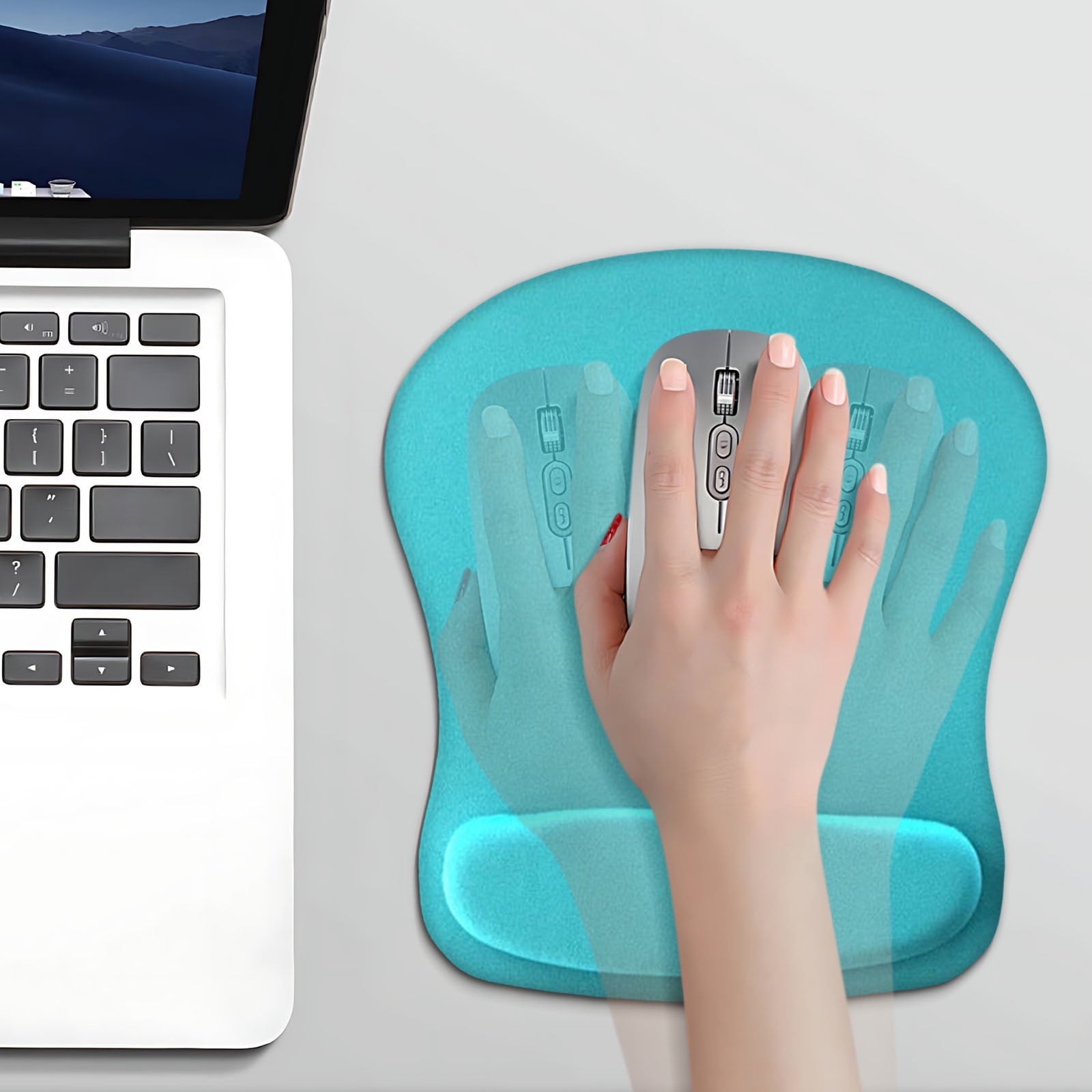 Gel Wrist Support Mouse Pad - Ergonomic Gaming Mouse Mat for PC, Laptop ...