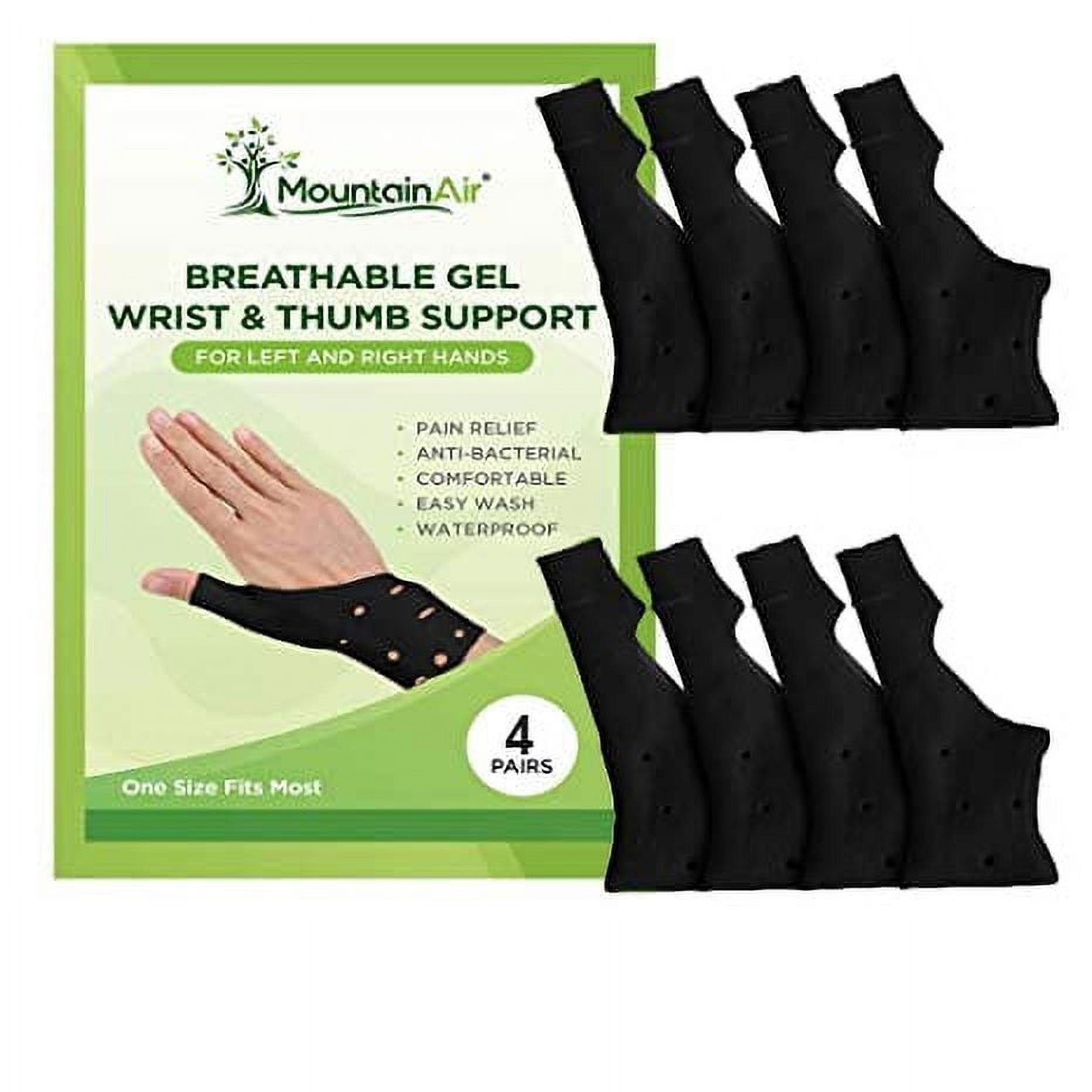 Gel Wrist and Thumb Brace - 4 Pairs – Unisex Wrist Splint to Fit Left ...