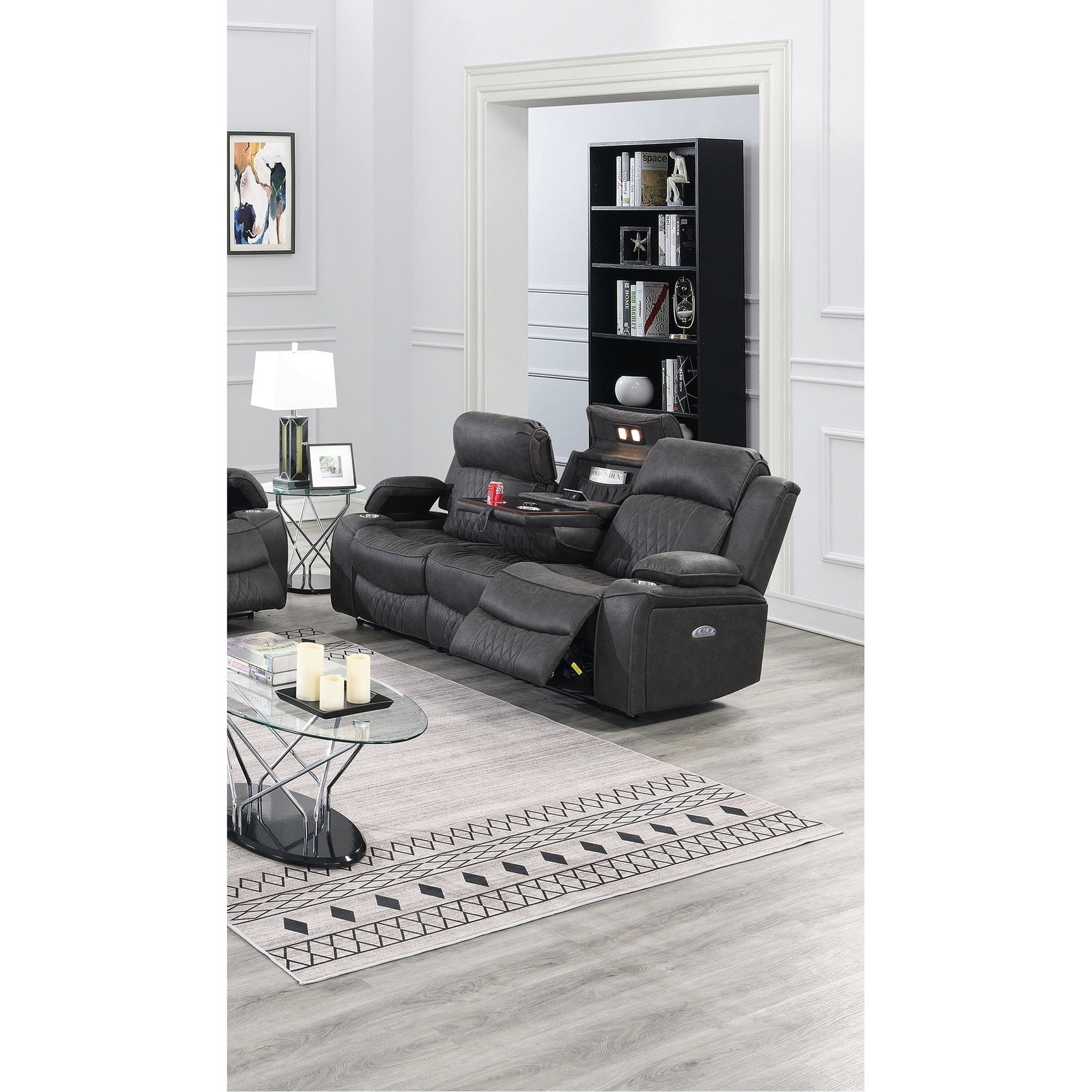 Gel leatherette sofa / Living room entertainment / Adjustable seating ...