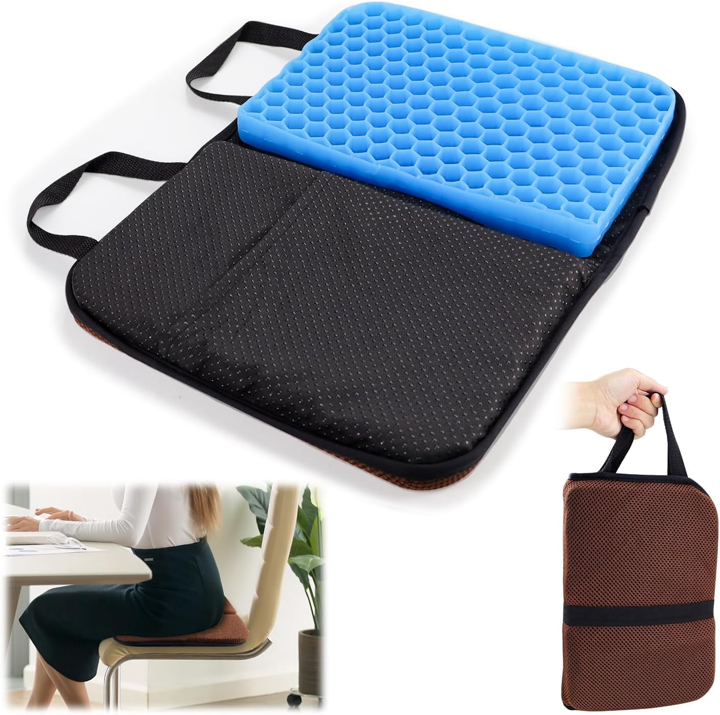 Gel n Seat Pad, Portable Car Seat n for Hip Pain, Massage Travel ns for ...