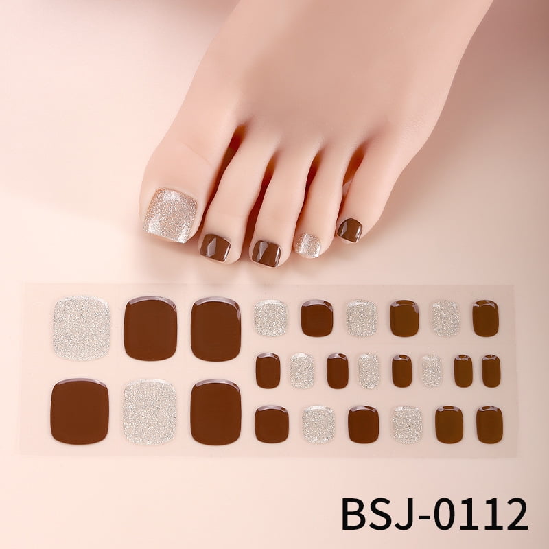 Gel nail stickers French foot stickers UV lamp half-baked semi-cured ...