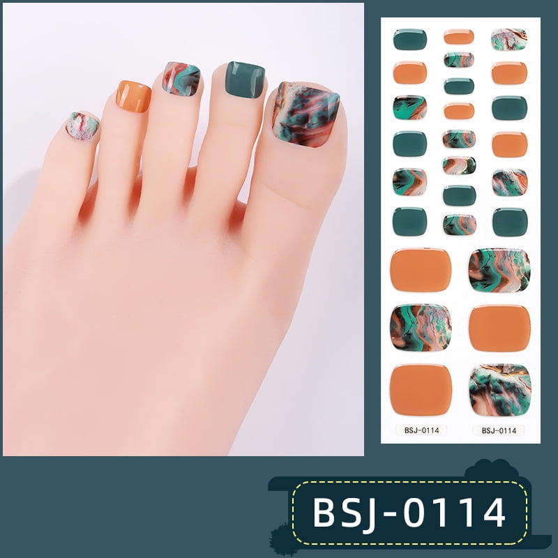 Gel nail stickers French foot stickers UV lamp half-baked semi-cured ...