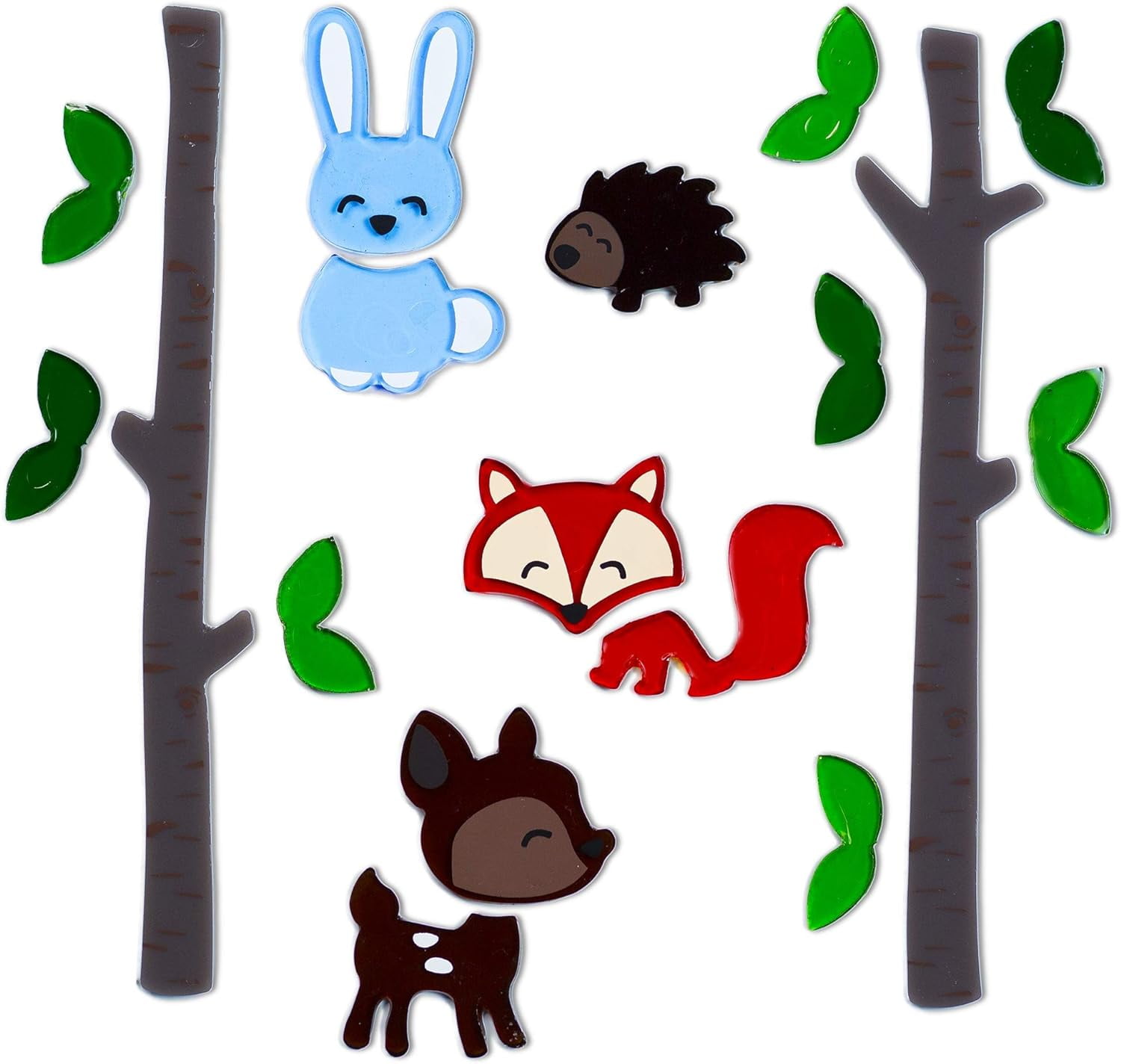 GelGems Animal Themed Gel Window Clings (Forest Friends, Large Bag ...