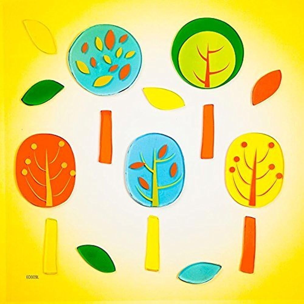 GelGems Fall Themed Gel Window Clings (Autumn Trees, Large Bag ...