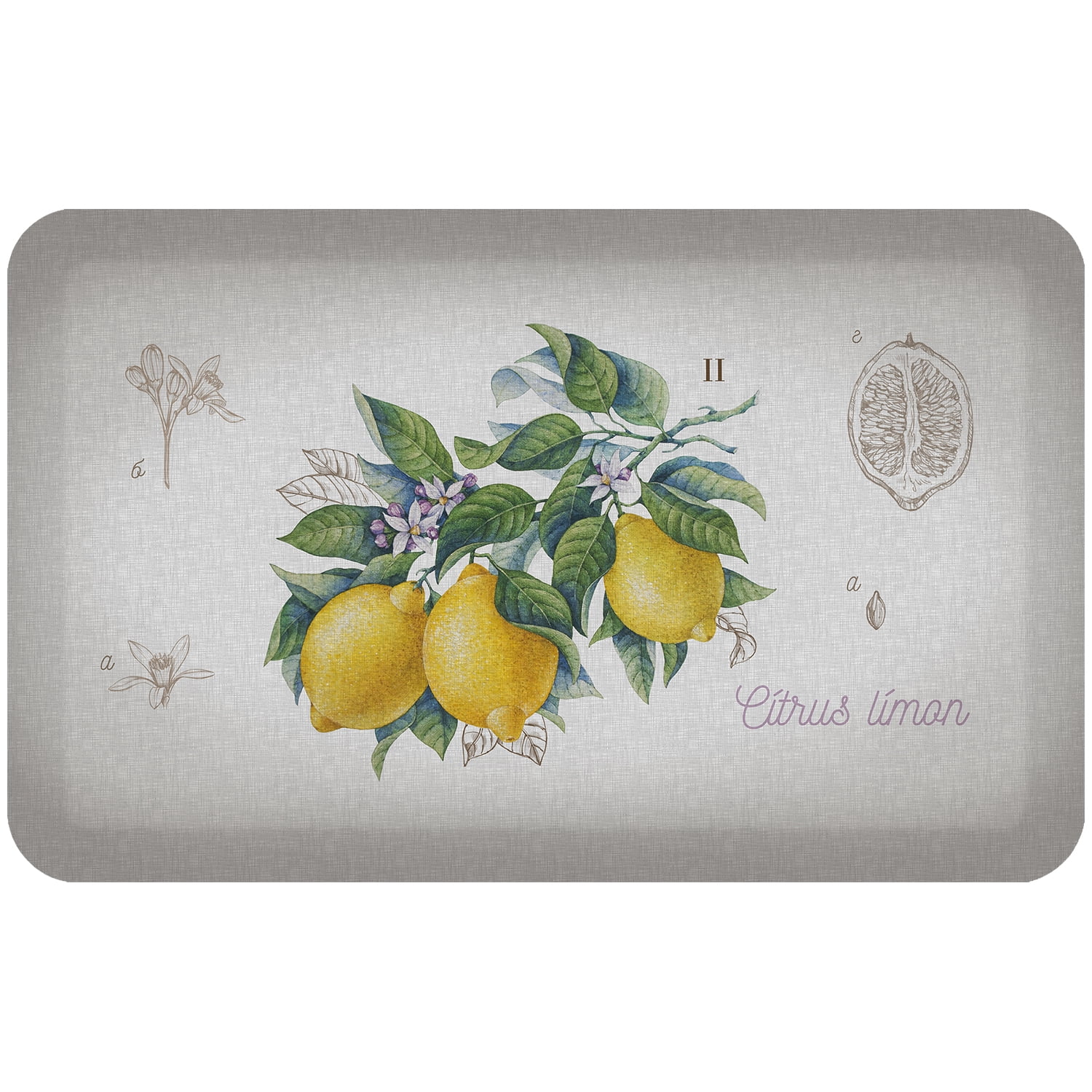 GelPro Designer Comfort Anti,Fatigue Botanical Lemon Floor Mat, 20" x ...