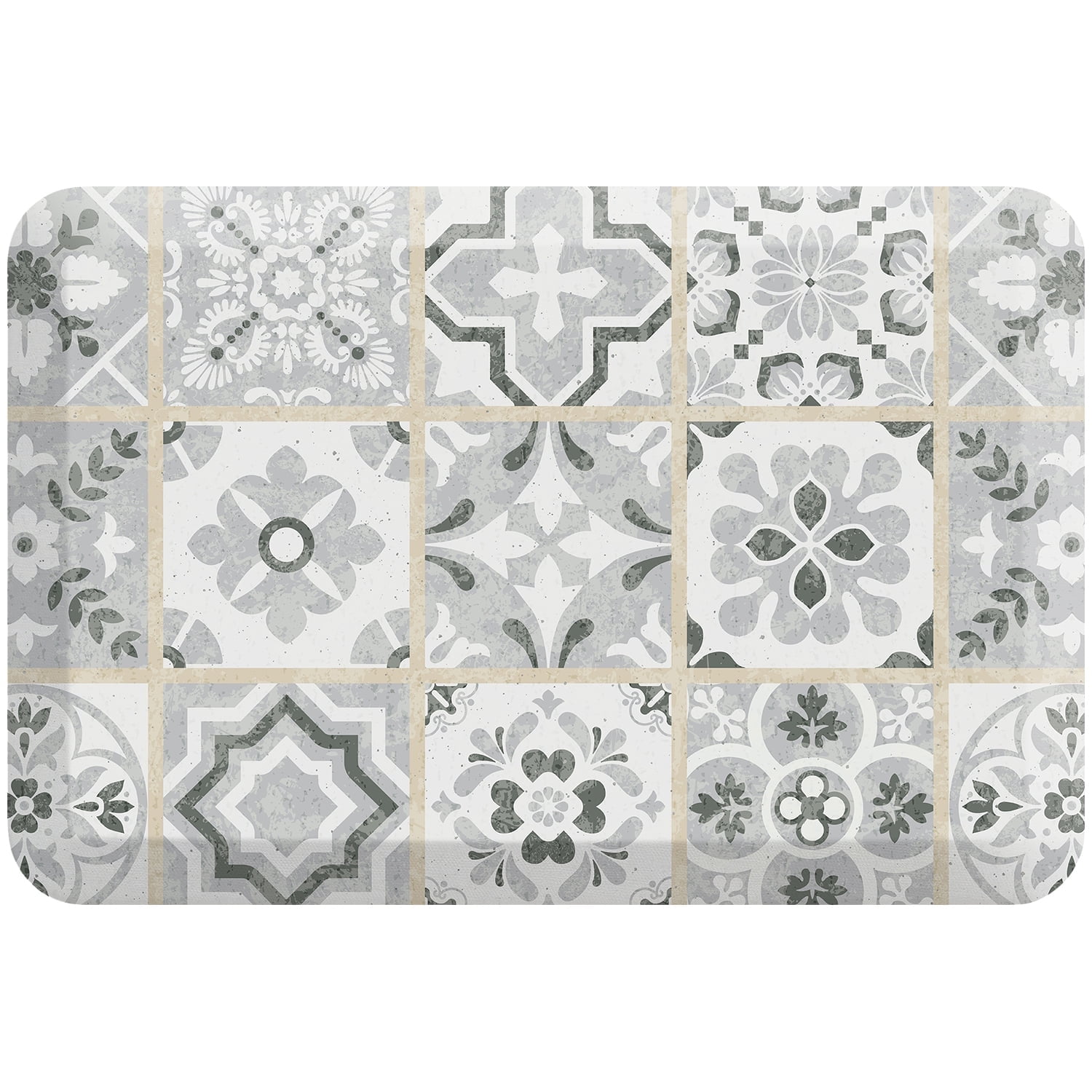 GelPro Kitchen Foam Mat Vintage Tile, 20" x 30", Grey - Walmart.com