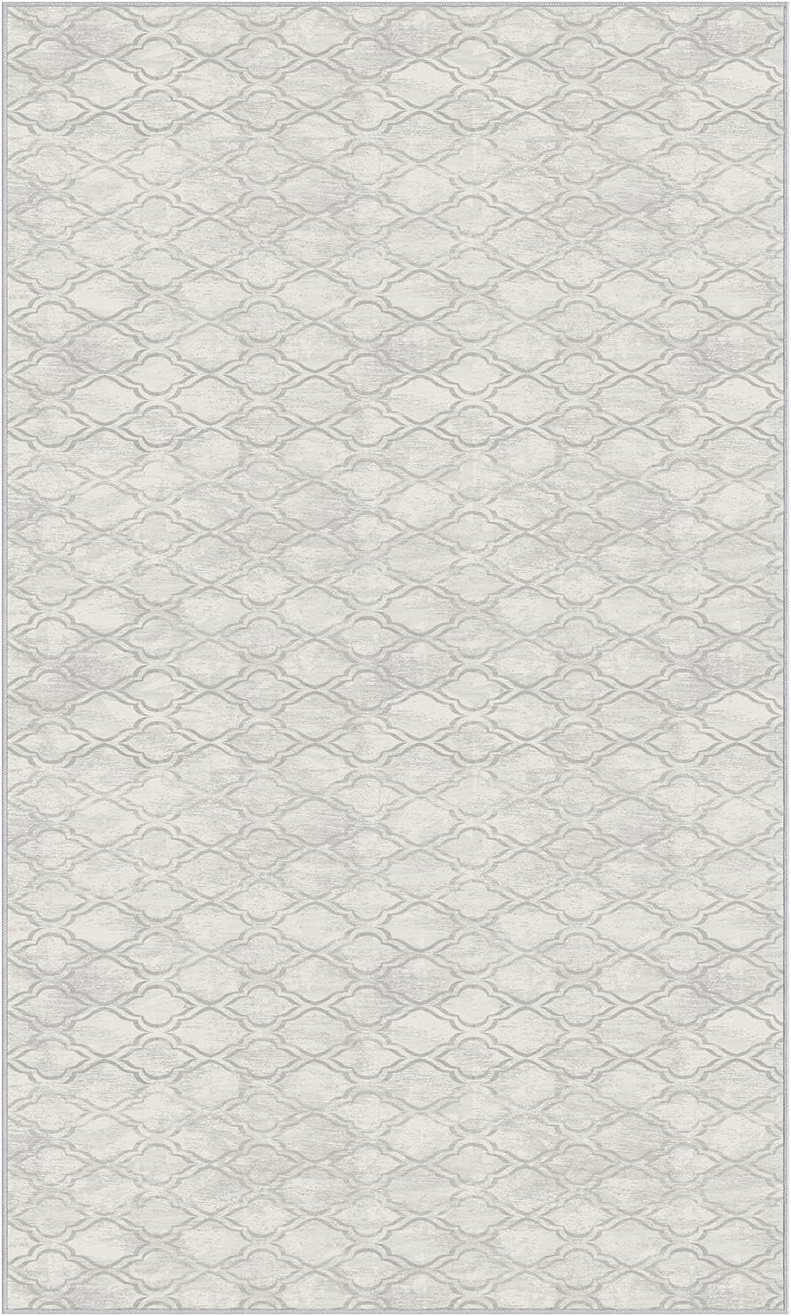GelPro NeverMove Machine Washable Antiqued Lattice Area Rug, 3x5, Grey ...