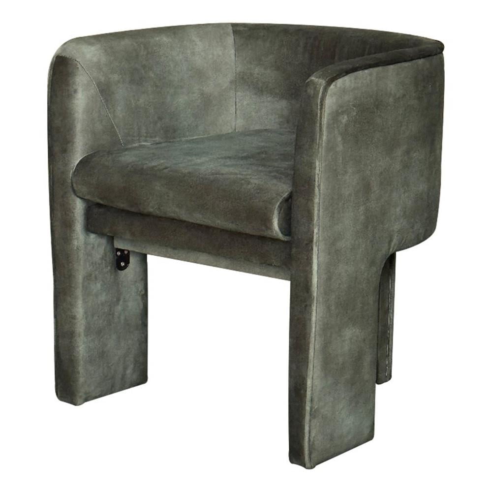 Gela Dining Chair- Three Legged Barrel Accent Sides- Rainforest Green ...