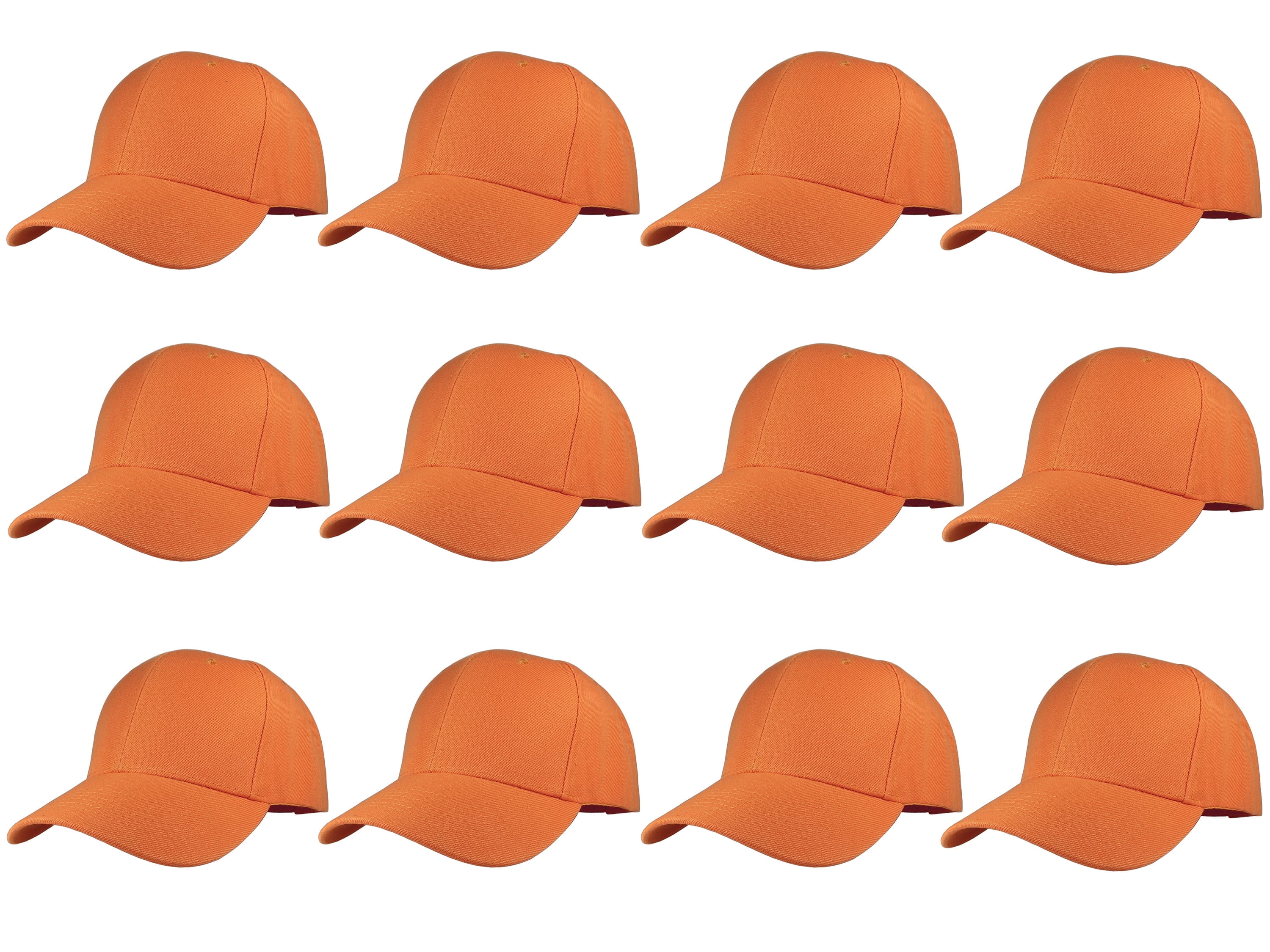 Gelante Adult Plain Baseball Hat Cap Adjustable Back Strap 12 Pack ...