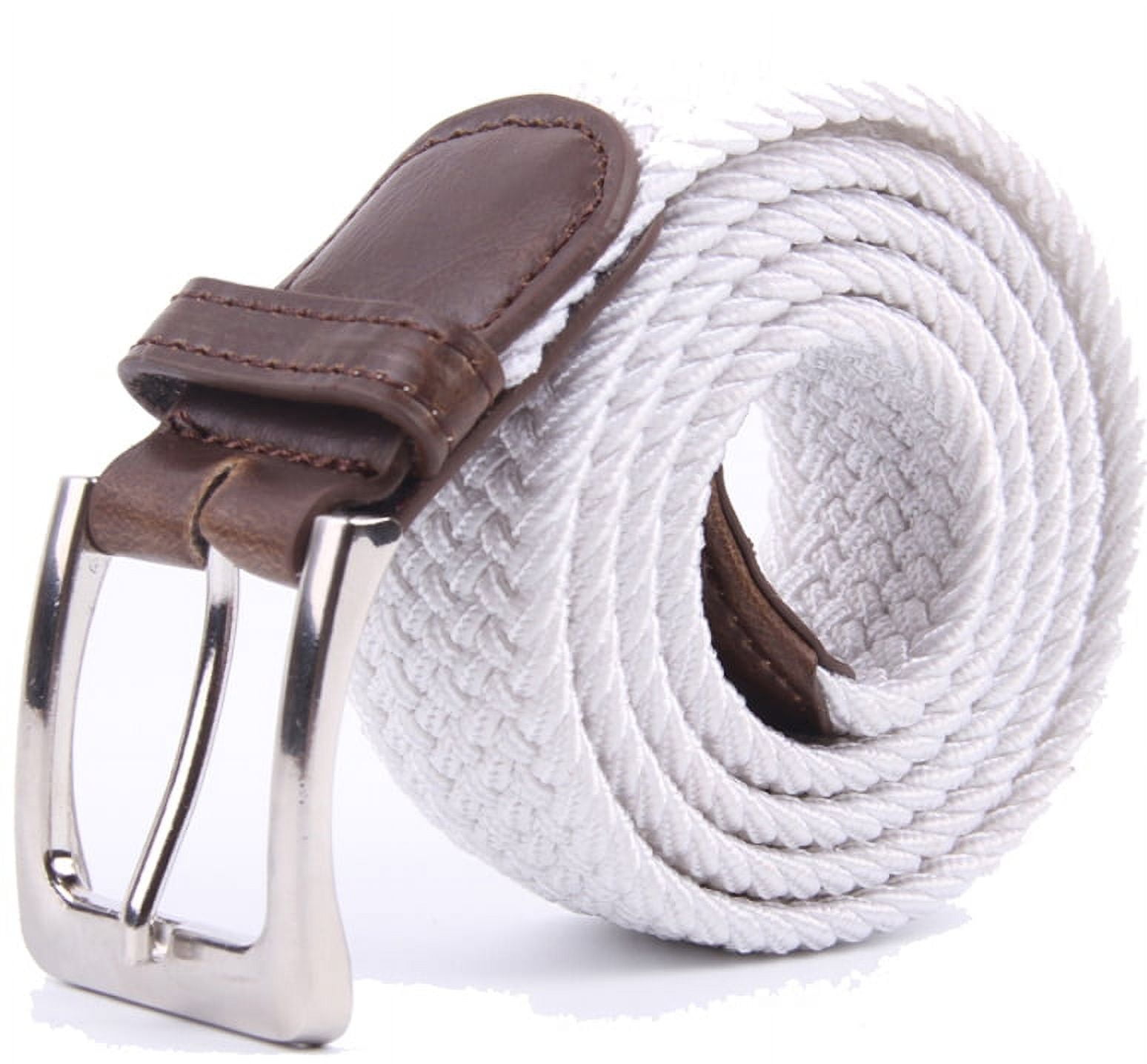 Gelante Adult's Canvas Elastic Fabric Woven Stretch Braided Belts Solid ...