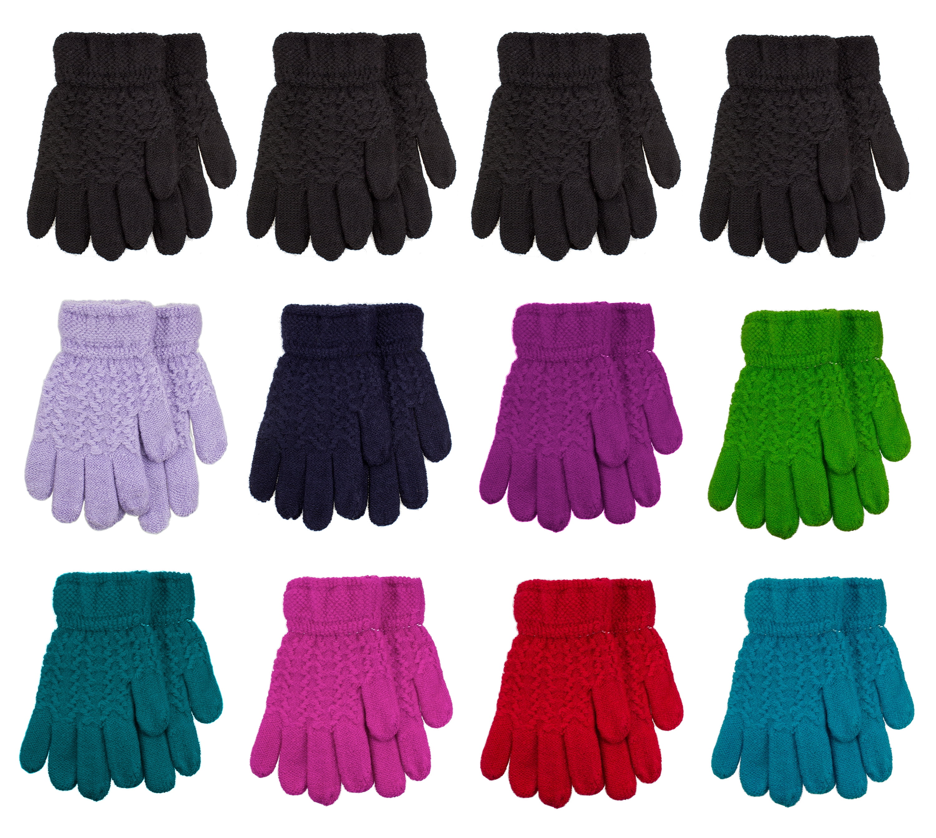 Gelante Kids Toddler Children Winter Double Knitted Magic Gloves ...