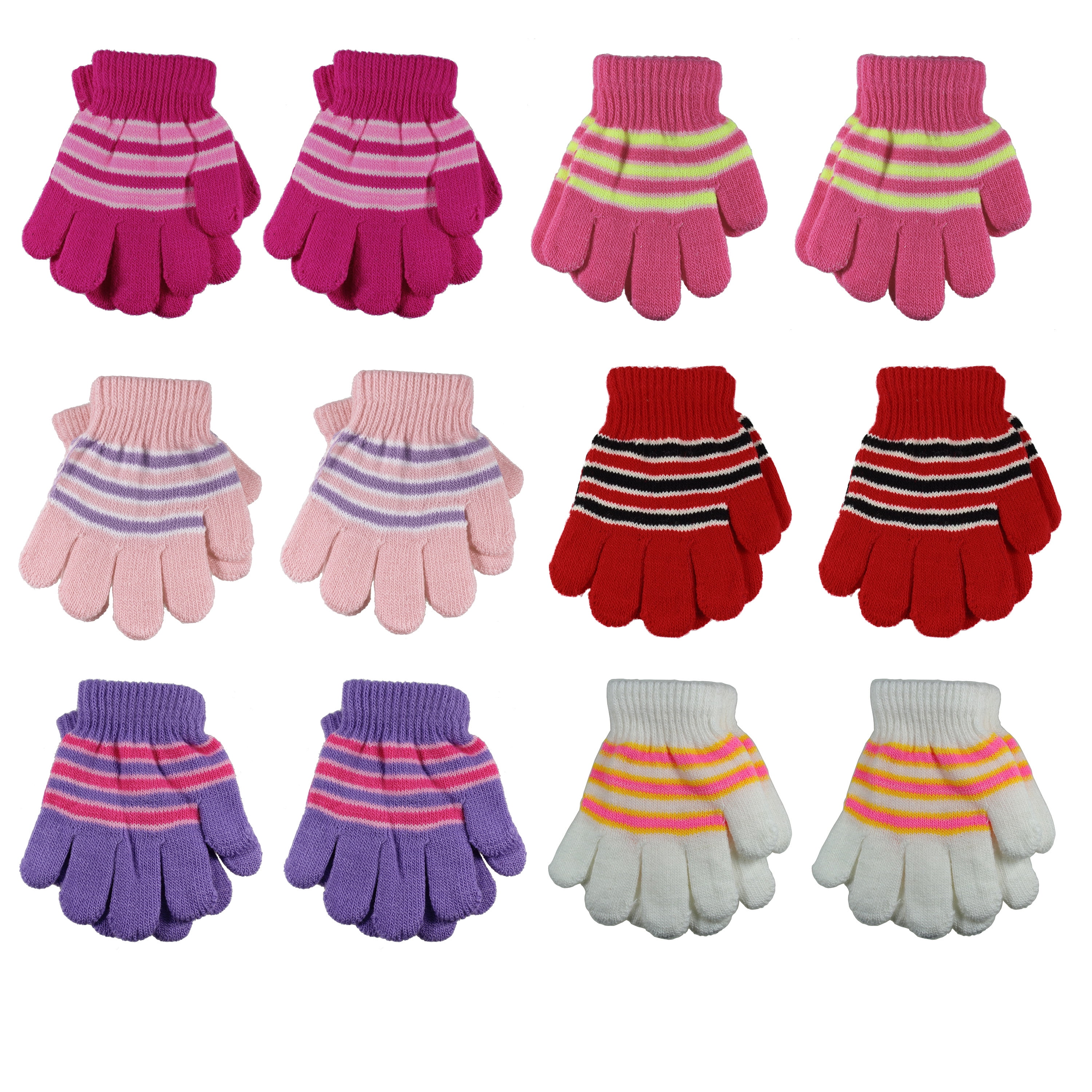 Gelante Multipack Stretchy Winter Knitted Magic Gloves for Kids ...