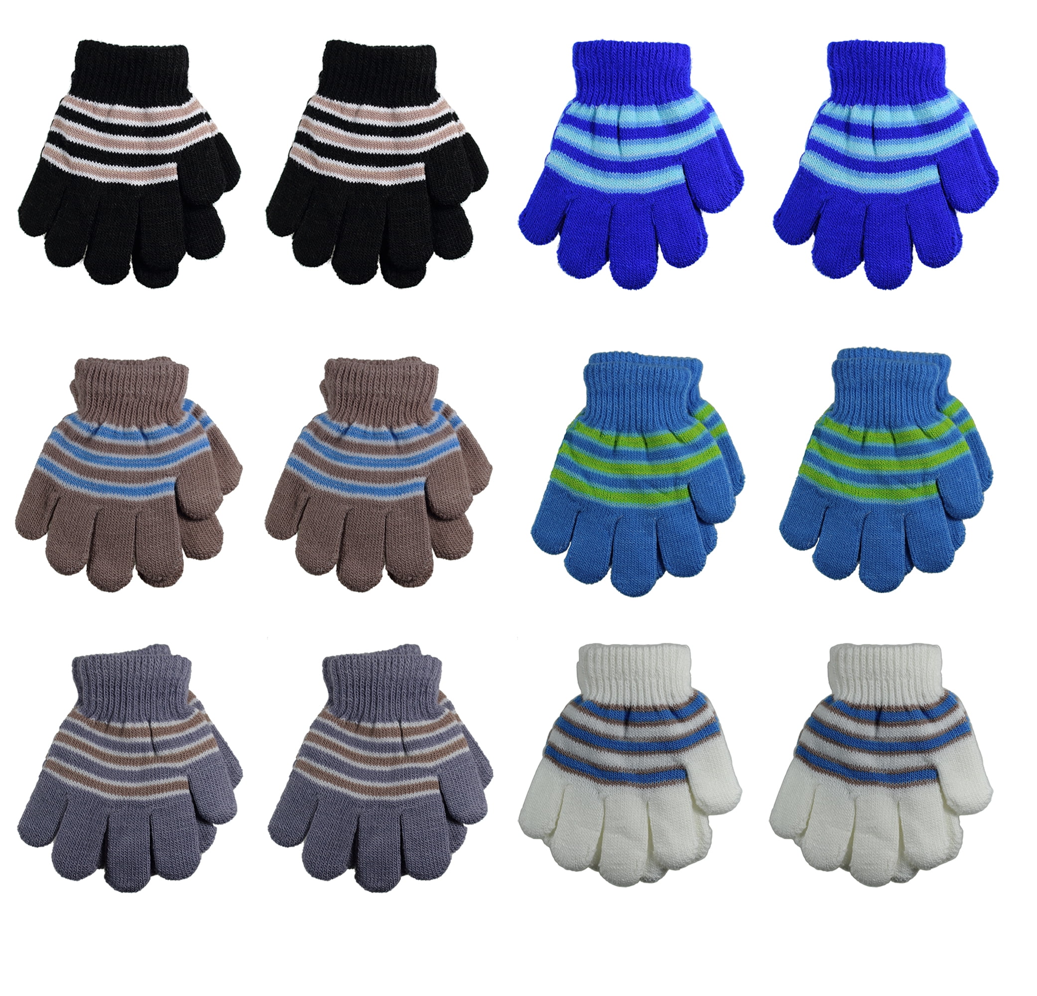 Gelante Multipack Winter Knitted Magic Gloves for Kids, Toddlers ...