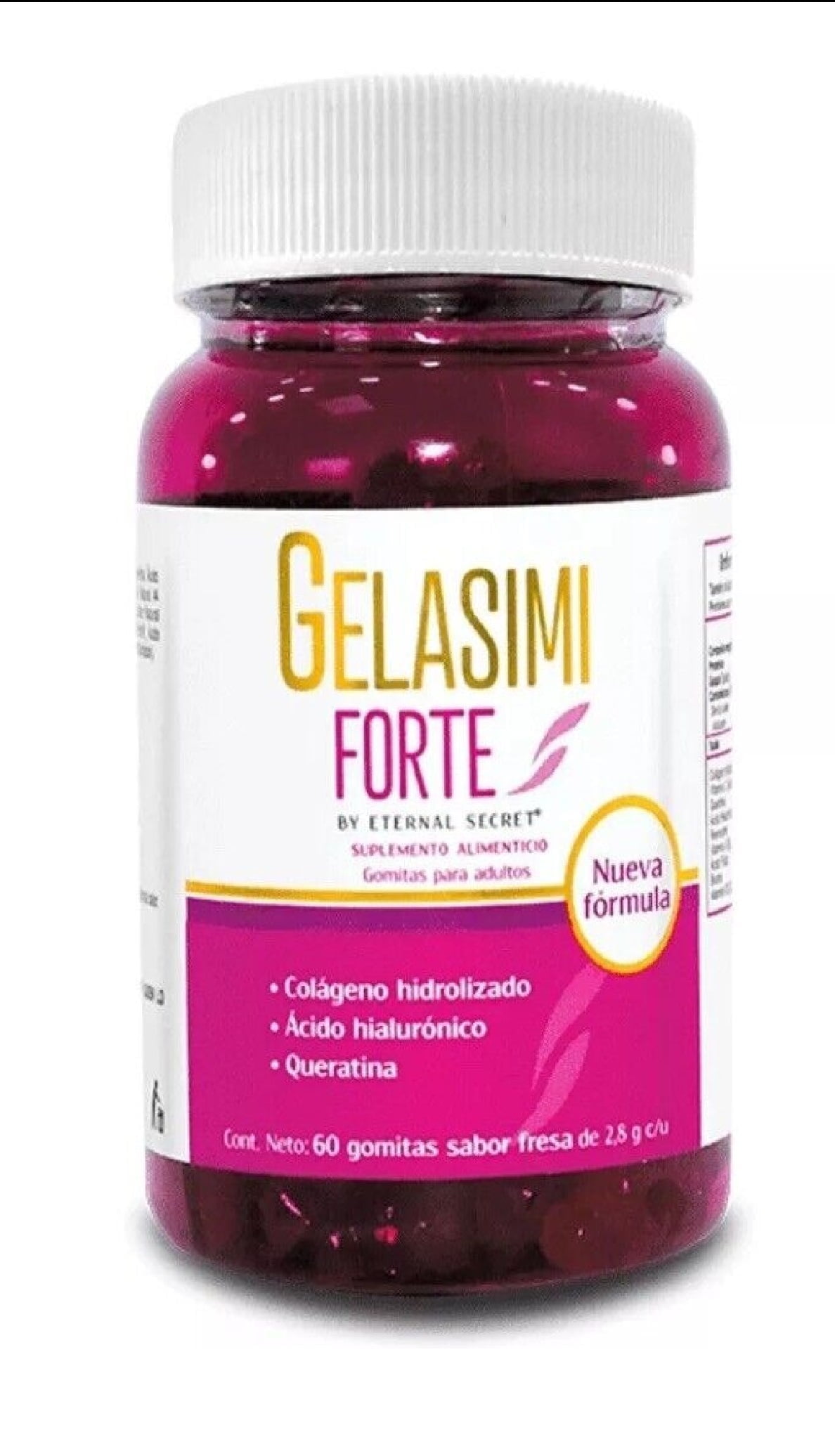 Gelasimi Forte 60 Gummies, Collagen, Hyaluronic Acid, Keratin, Biotin ...