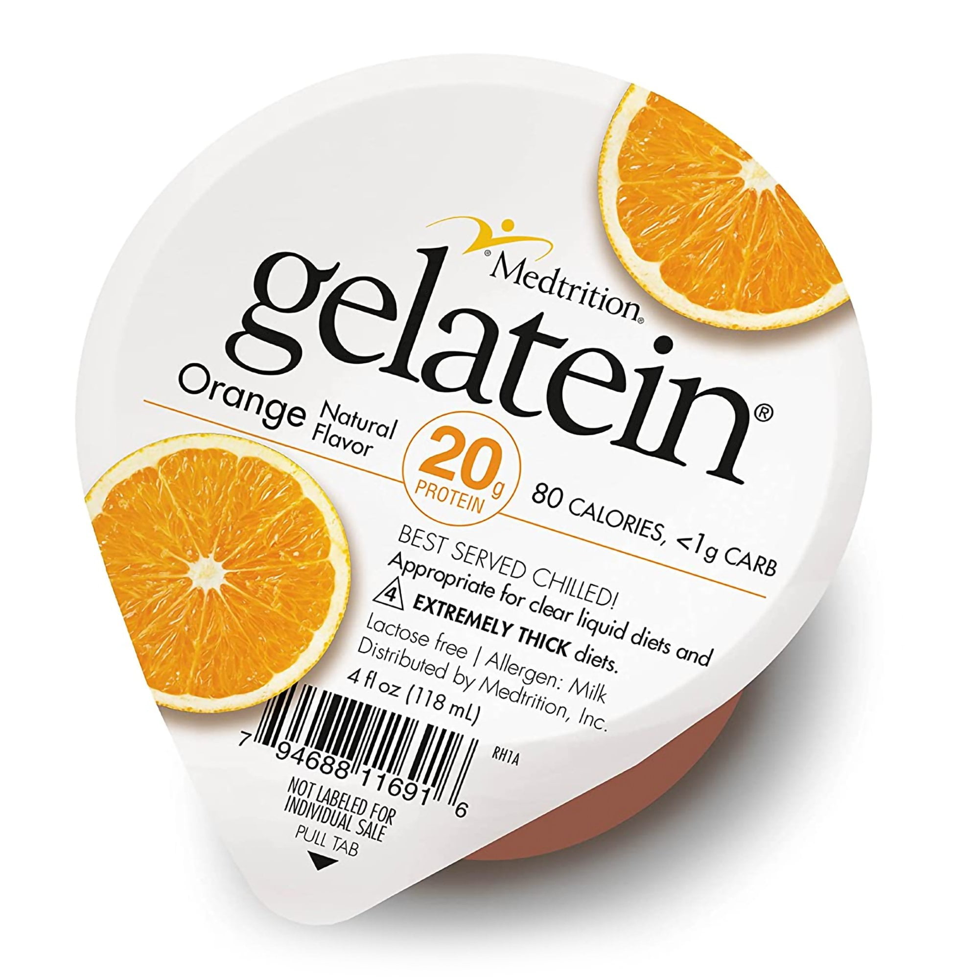 Gelatein 20 High Protein Oral Supplement, Orange Flavor, 4 oz Cup, 36 ...
