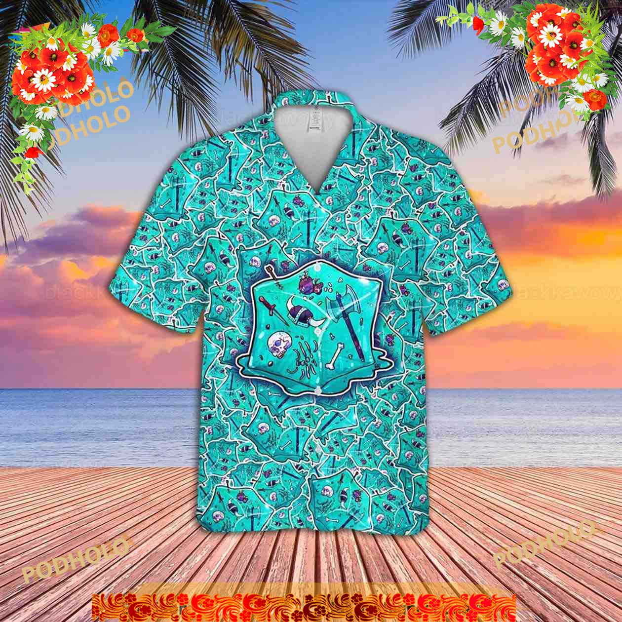 Gelatinous Cube Hawaiian Shirt, D d Button Up Shirt, Dnd Hawaii Shirt ...