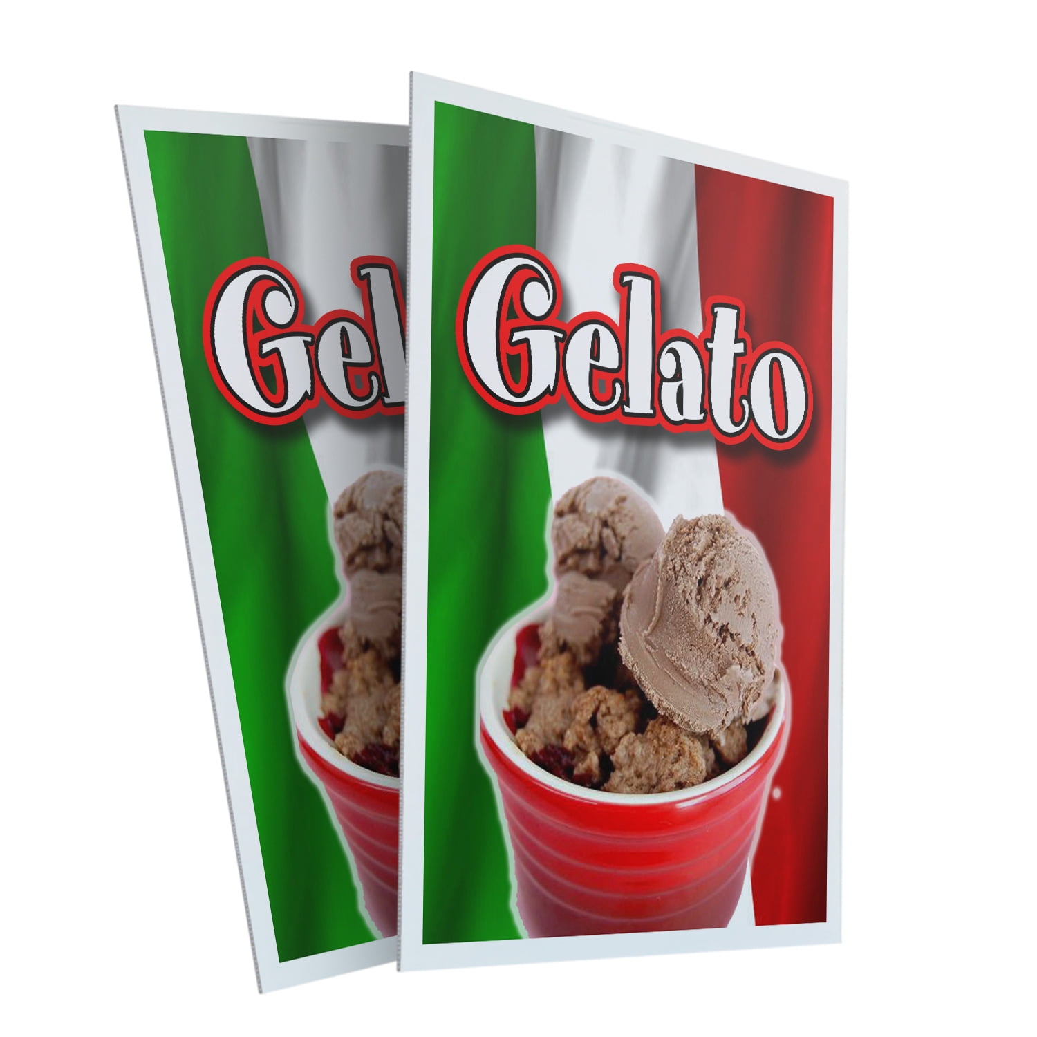 Gelato (2-PACK) 24" x 36" Plastic Signs | Sign Insert 4mm Corrugated ...