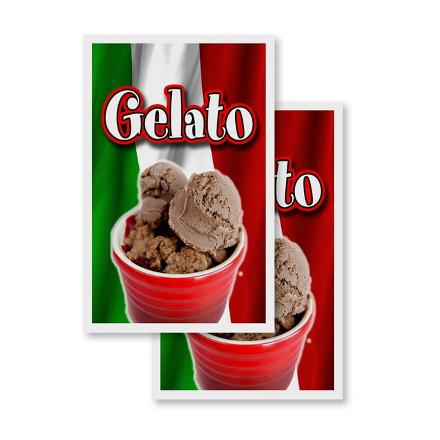 Gelato (2-PACK) 24" x 36" Vinyl Decals | Sign Insert Peel & Stick ...