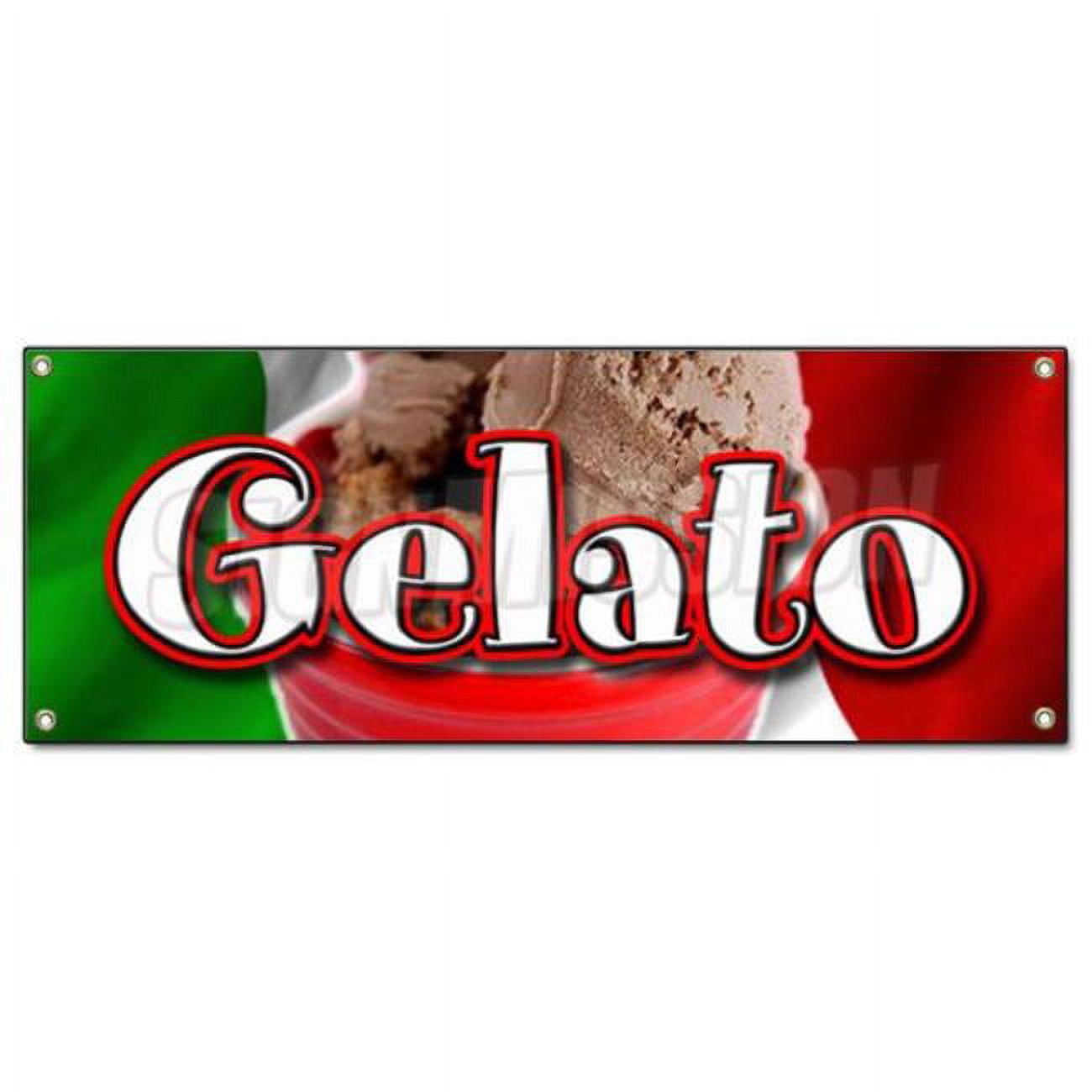 Gelato Banner Sign - Ice Cream Italian Dessert - Walmart.com