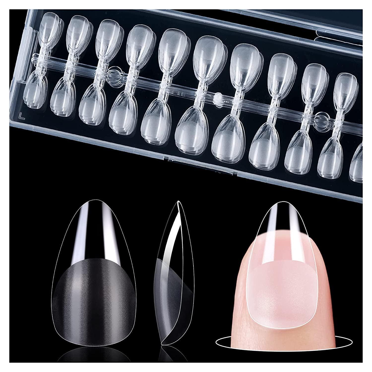 Gelike Ec 240pcs Extra Short Almond Shaped Soft Gel Nail Tips Acrylic