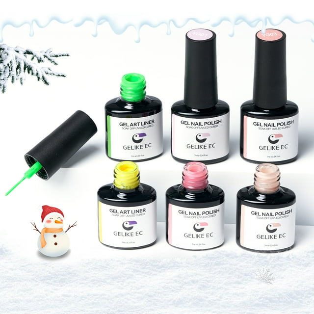 Gelike EC 6PCS Gel Nail Polish with Gel Liner Nail Art Polish Set ... Gelike EC 6PCS Gel Nail Polish with Gel Liner Nail Art Polish Set ...