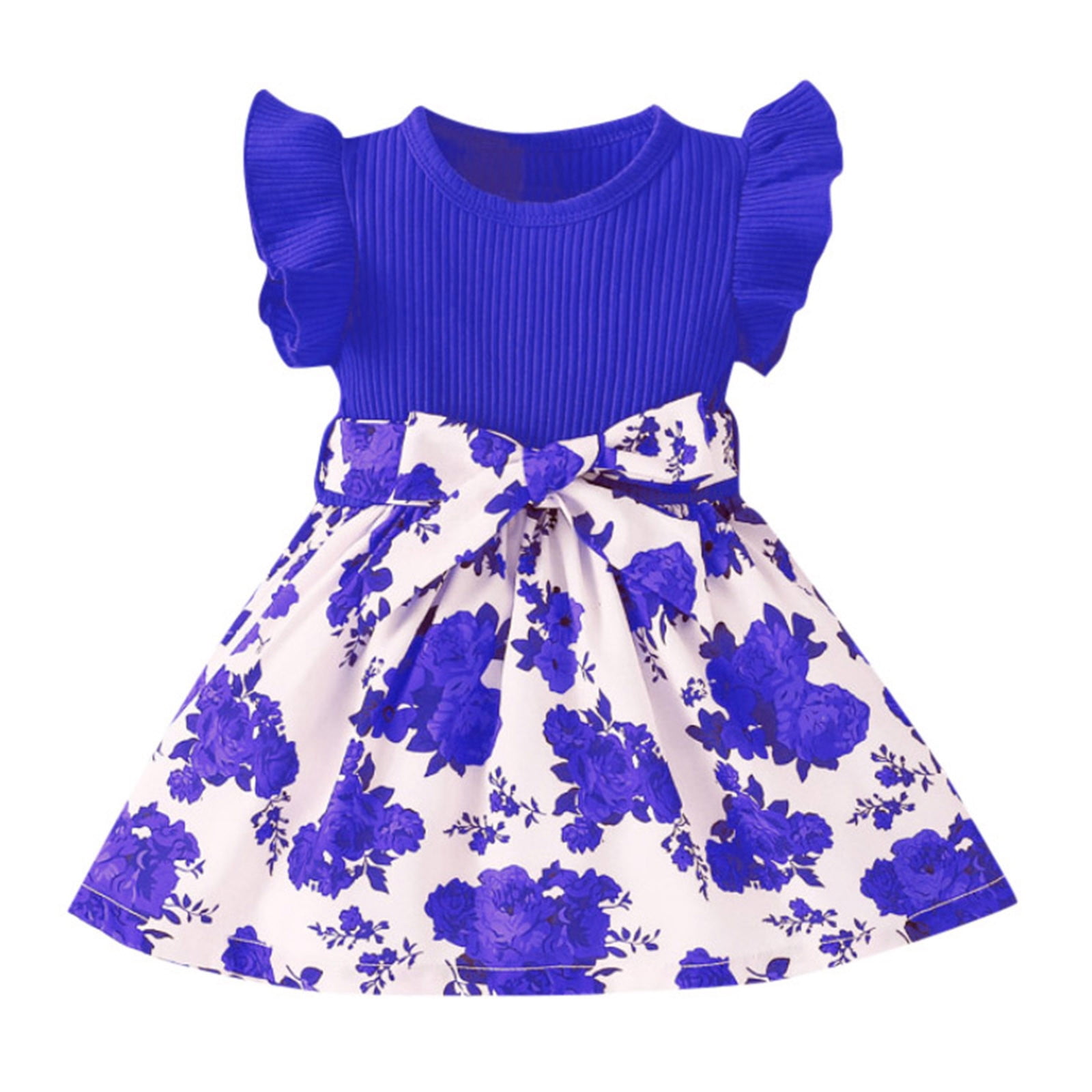 Gelikeya Baby Girls Easter Dresses 18-24 Months Floral Print Flutter ...
