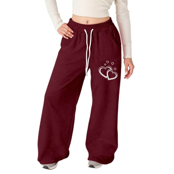 Gelikeya Baggy Bowknot Sweatpants for Girls Wide Leg Y2k Bow Sweatpants ...