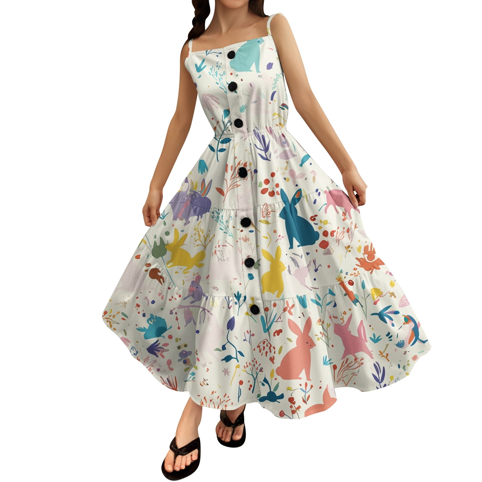 Gelikeya Big Girls Easter Dresses 7-16 Summer Casual Dress Flowy Swing ...