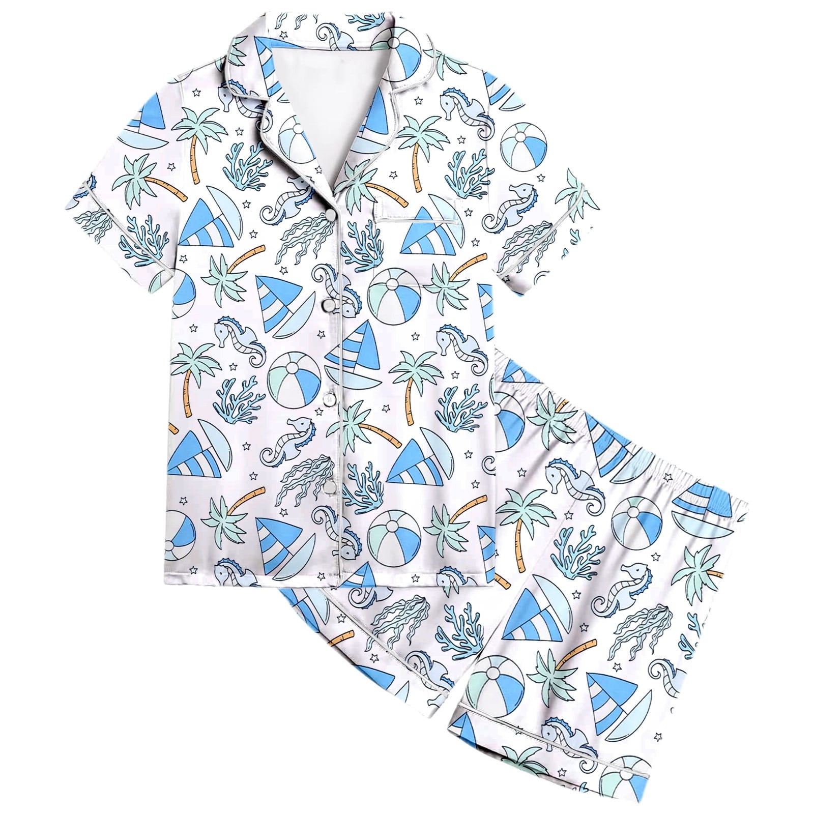 Gelikeya Birthday Pajamas for Girls Size 10-11 Short Sleeved Pajamas 2 ...