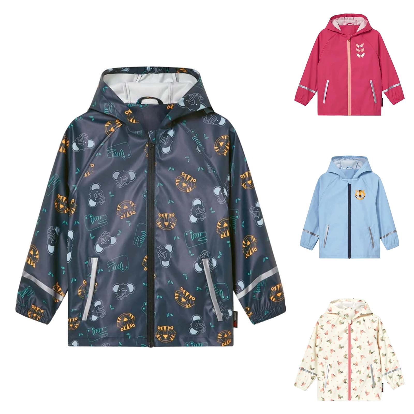 Gelikeya Boys Girls Rain Poncho Kids Waterproof Lightweight Raincoat ...