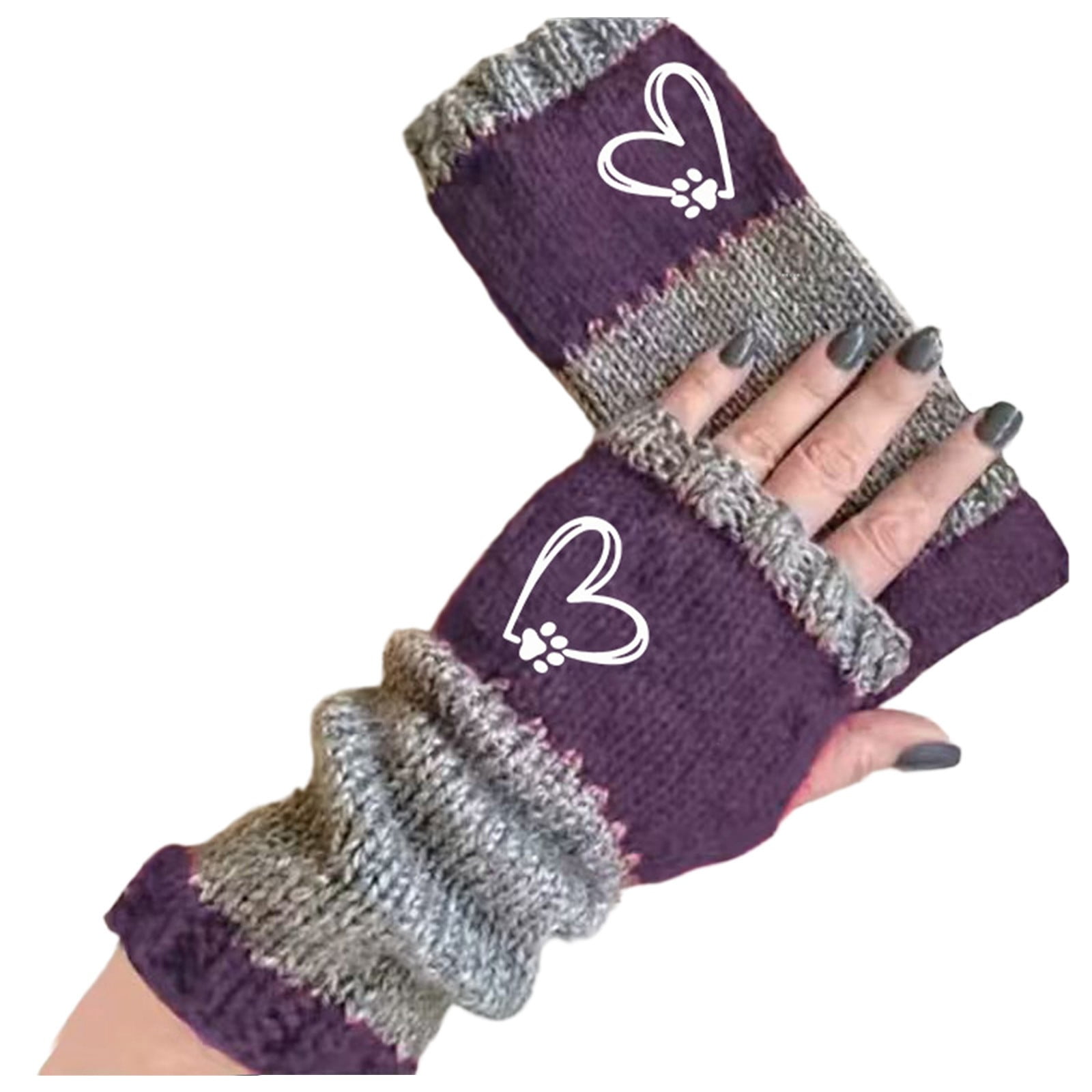 Gelikeya Fingerless Gloves for Women Valentines Day Gifts Cute Heart ...