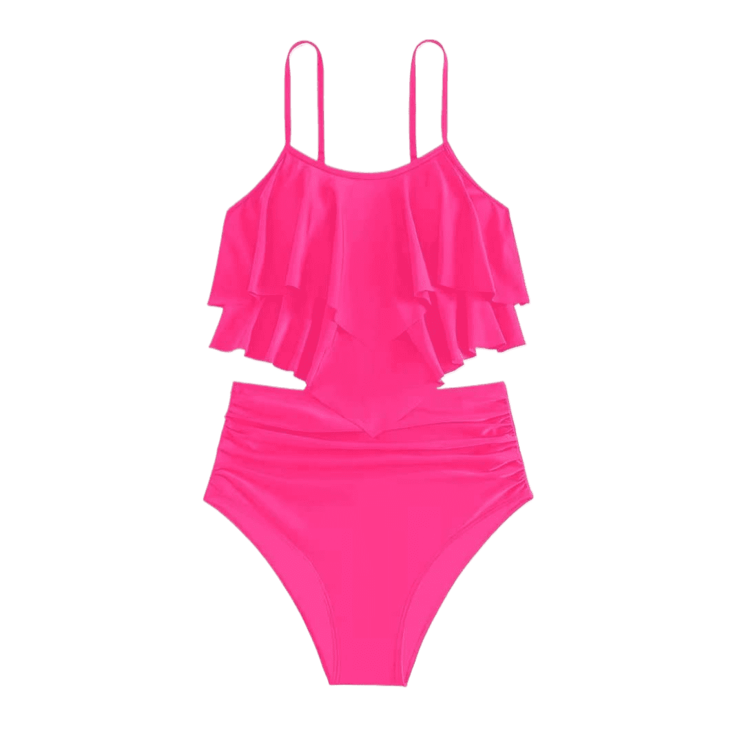 Gelikeya Girls 2 Piece Swimsuit Ruffles Flounce Printed Bikini Tops ...