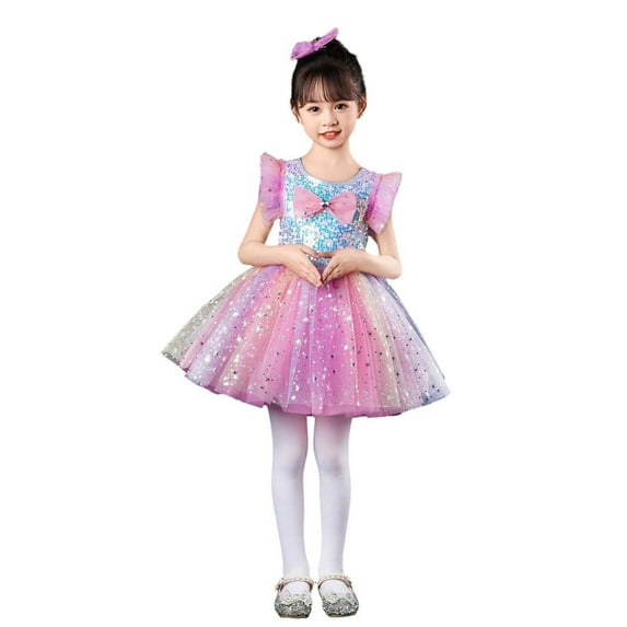 Gelikeya Girls Birthday Dress Sparkly Sequin Performance Dresses Cute ...
