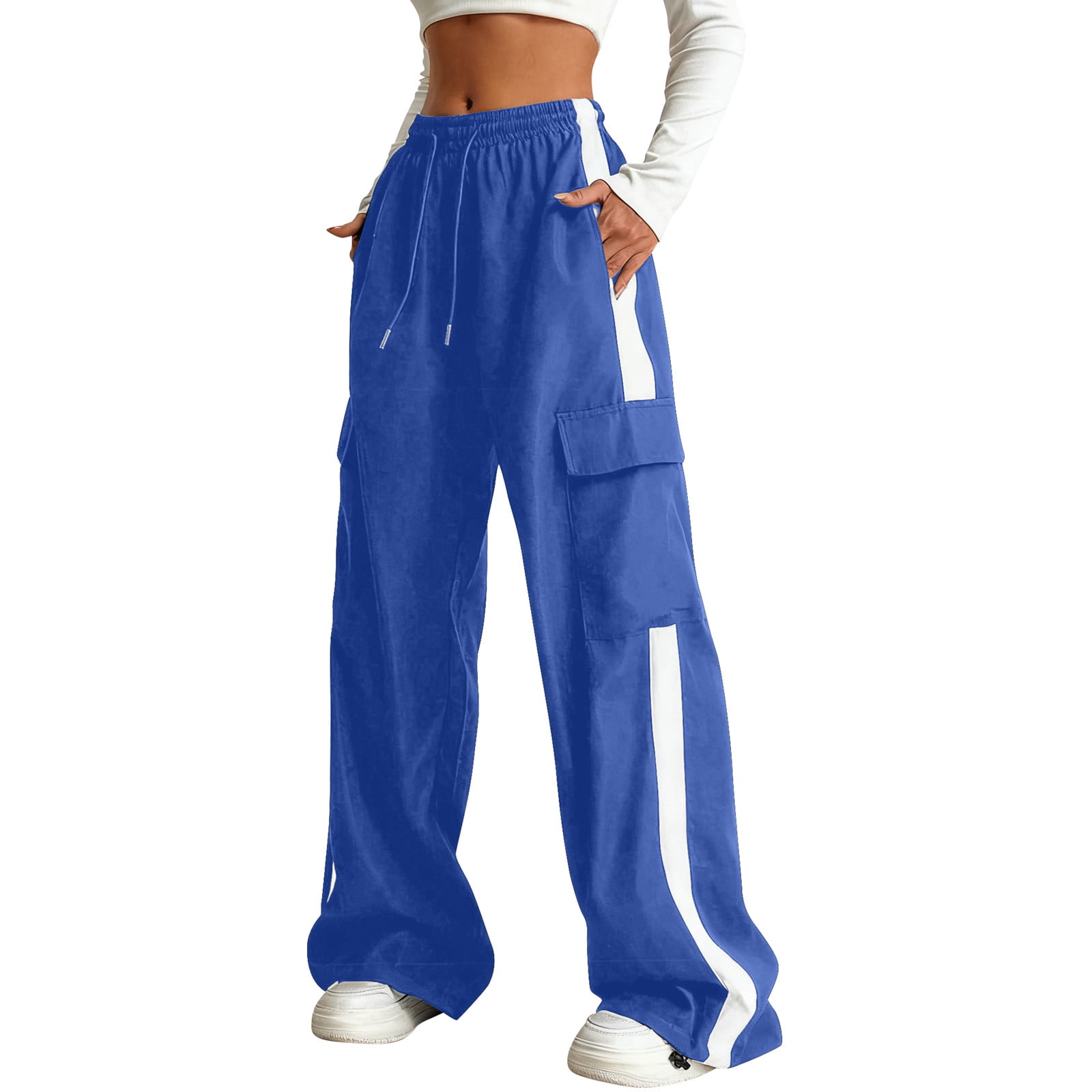 Gelikeya Girls Cargo Sweatpants Baggy High Waisted Straight Wide Leg ...