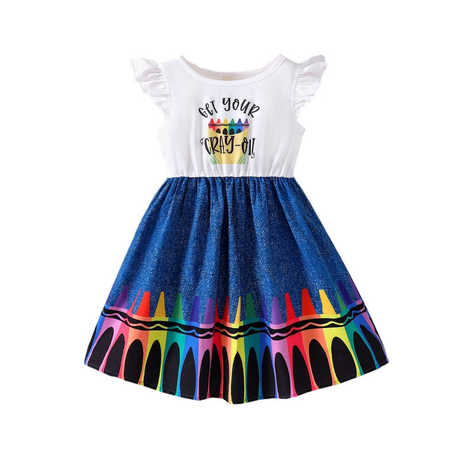 Gelikeya Girls Easter Dresses Size 6 Cute Flutter Sleeve Design ...